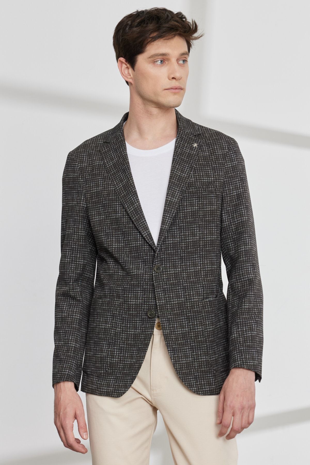 Altınyıldız Classics Erkek Haki Slim Fit Dar Kesim Mono Yaka Kazayağı ...