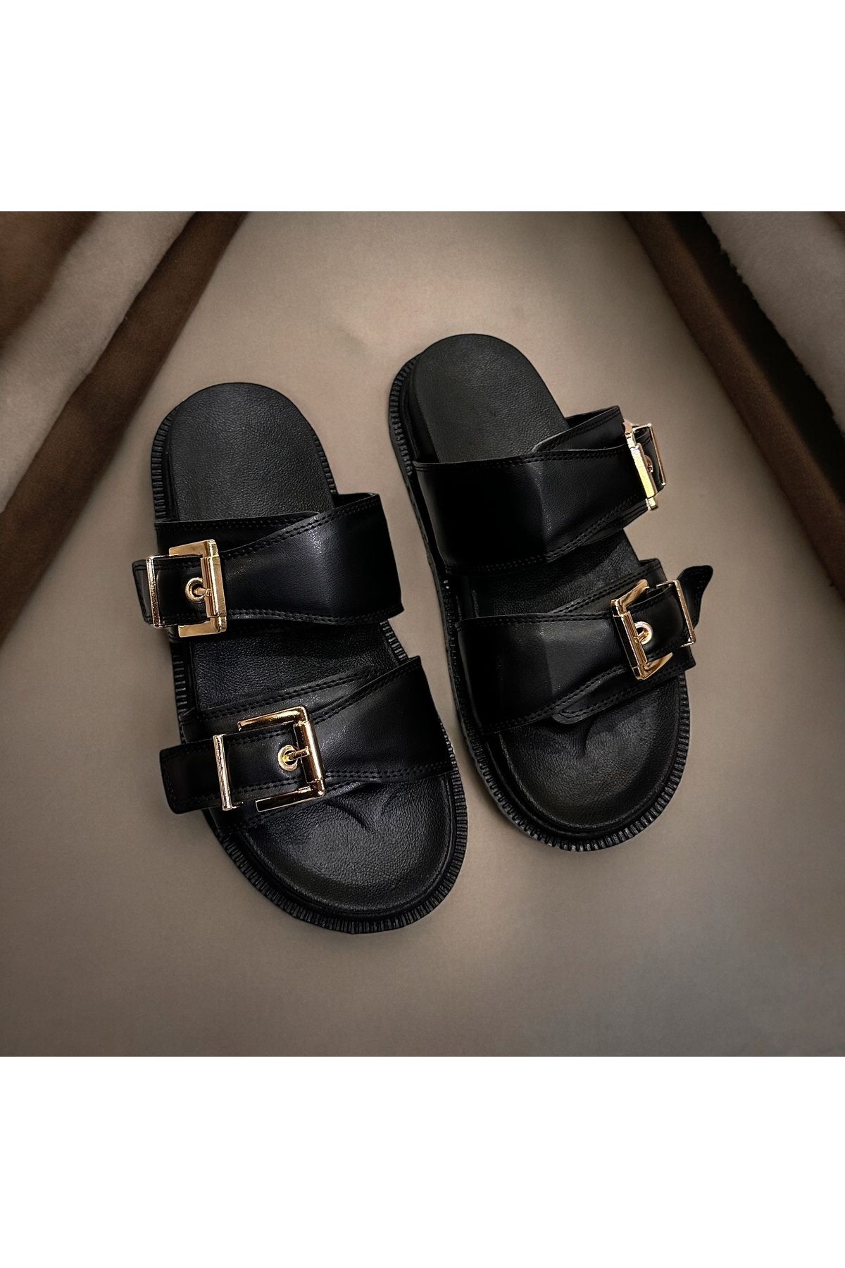 runa shoes iki bant gold toka terlik Fiyatı, Yorumları - Trendyol