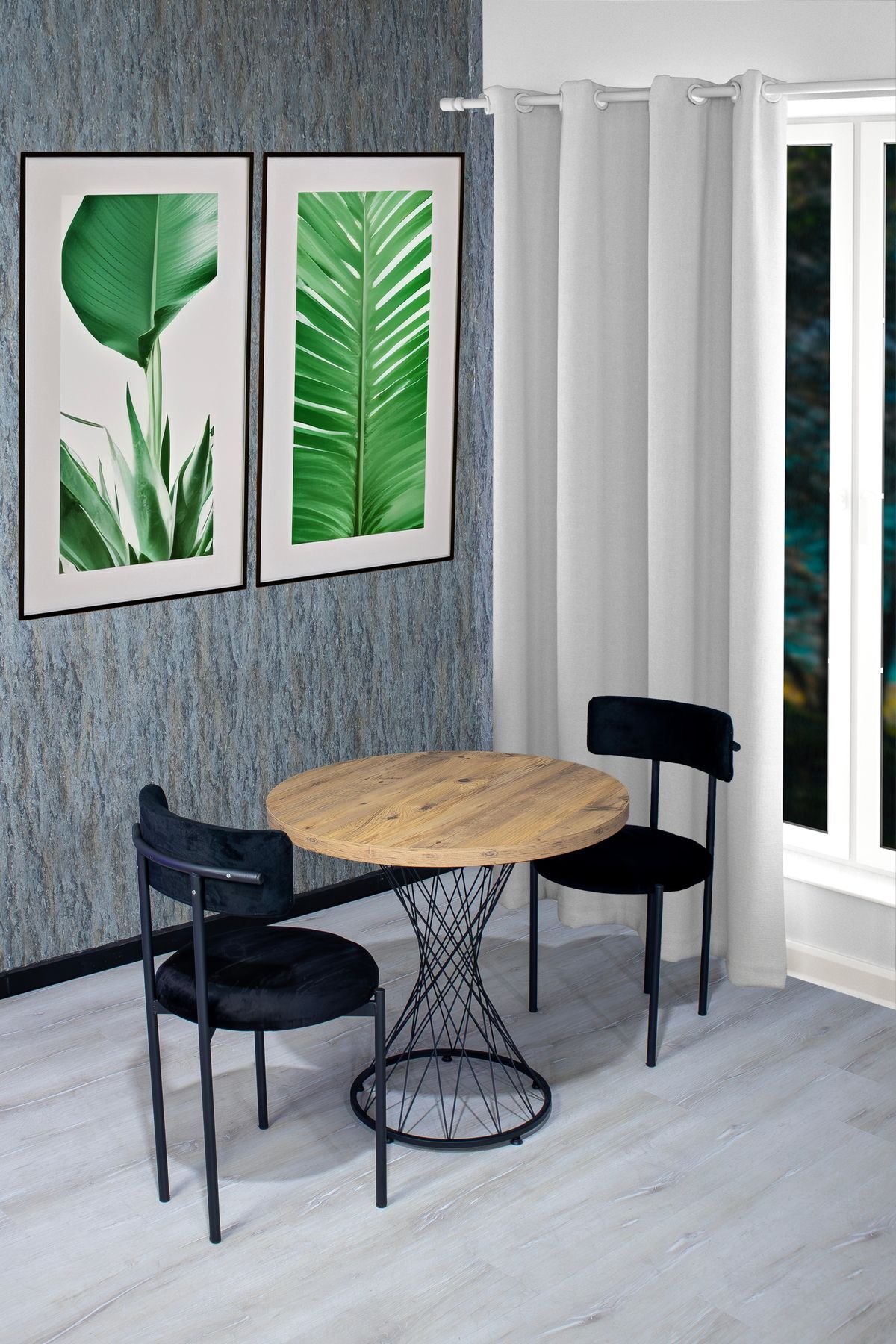 NUR METAL Alvin 80x80 Teddy Sandalye Takımı 2 Kişilik Mutfak Masası ...