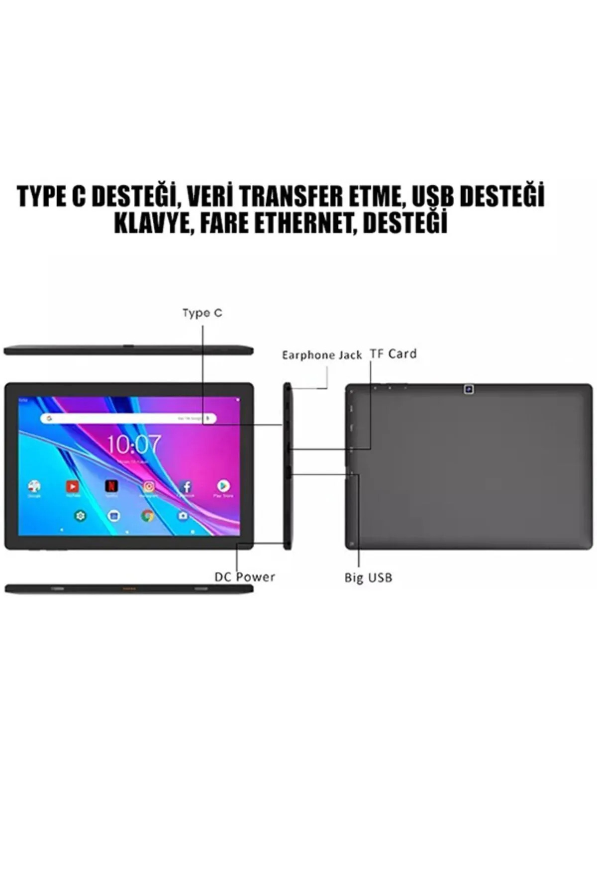 Jedi Wenn X Tab 10 " USB Port Endüstriyel Tablet 4GB RAM 64GB HAFIZA ...