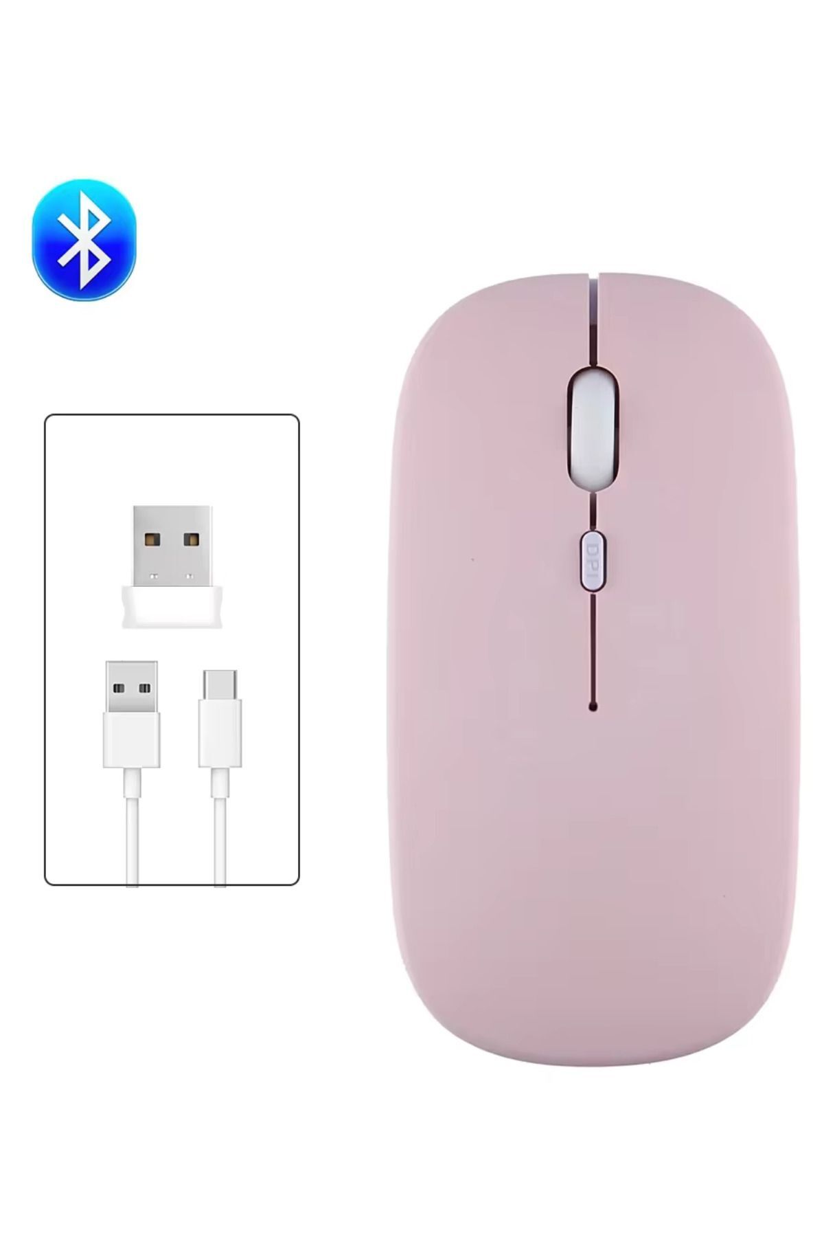 Ekru Cep Kablosuz Wireless 2.4g Bluetooth Sessiz Mouse Şarj Edilebilir ...