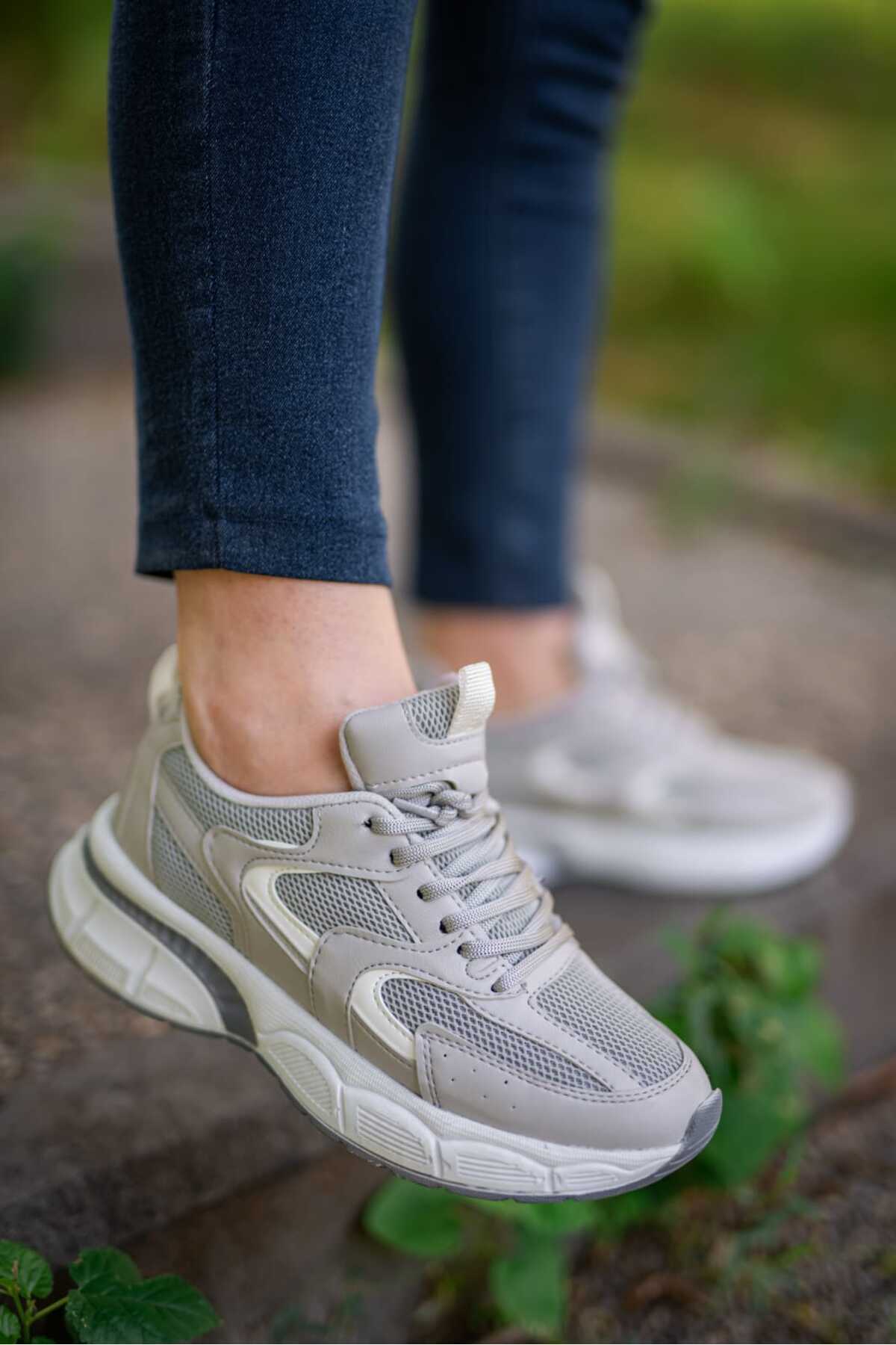 Nubbock Kadın Gri Şimşek Ortopedik Günlük Sneaker Spor Ayakkabı NK1002 Fiyatı, Yorumları - Trendyol