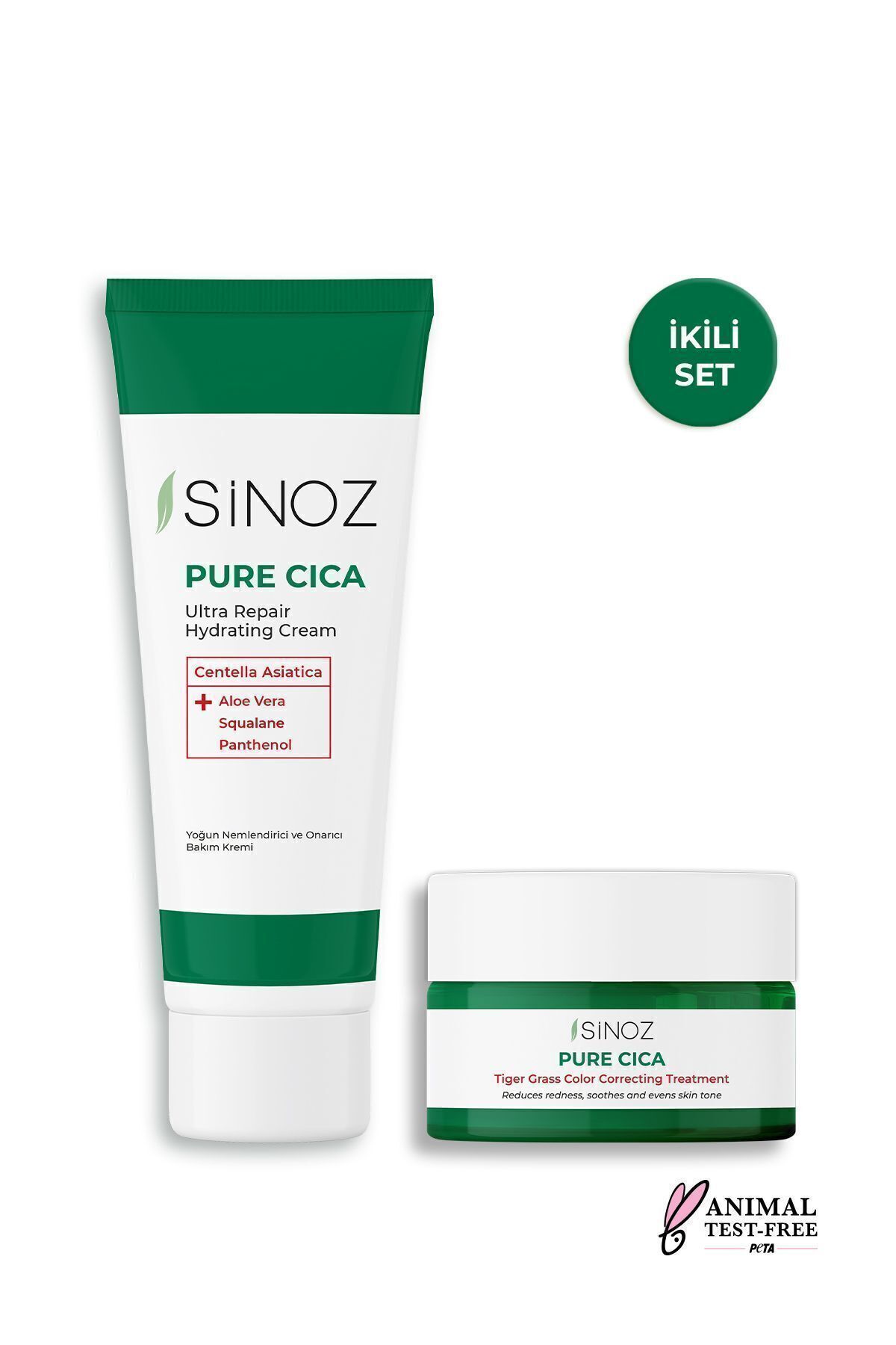 Sinoz Tiger Grass Ton Eşitleyici Krem Pure Cica Onarıcı Krem 2'li Set ...