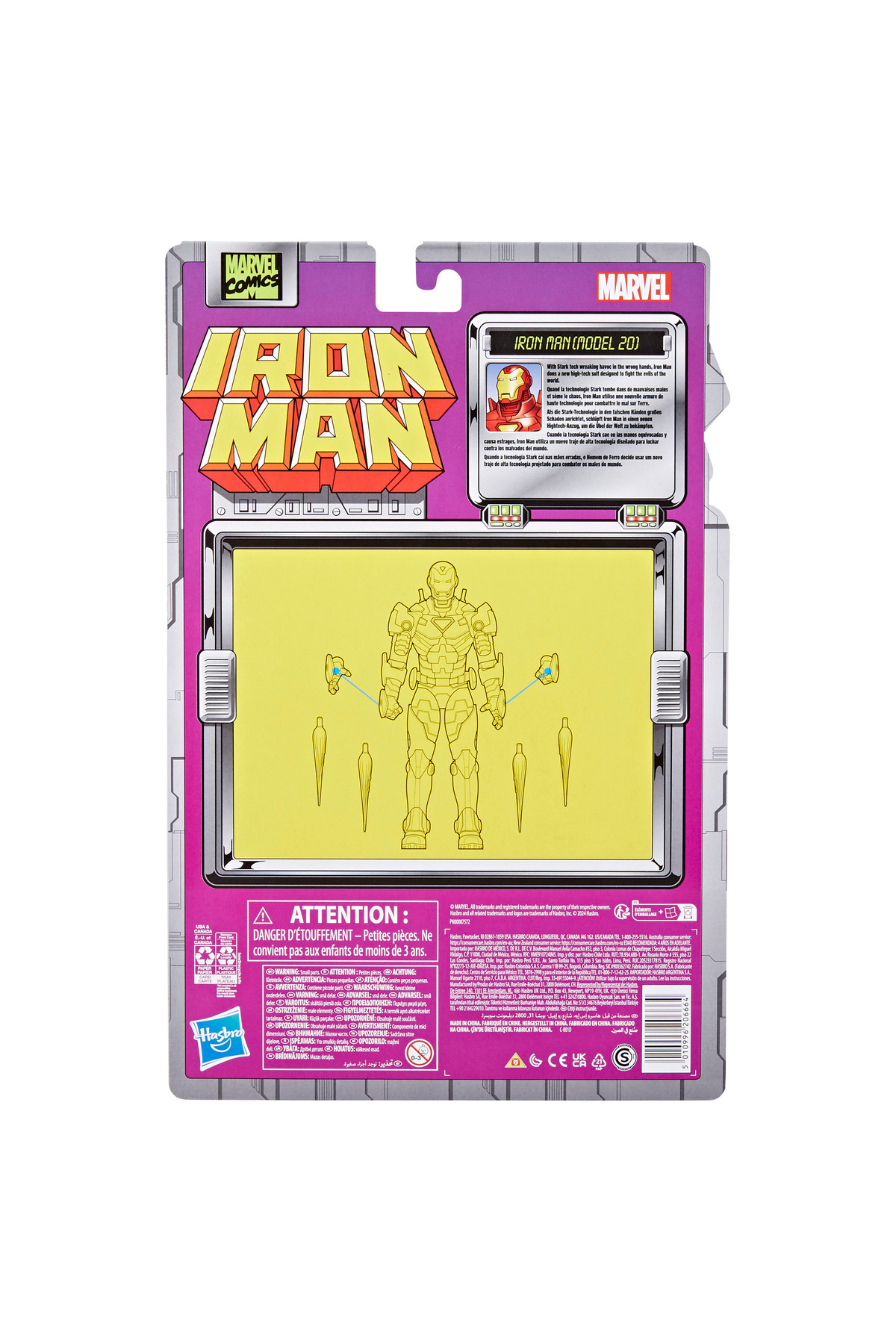 Hasbro Marvel Legends Iron Man (Model 20) Retro Comics Aksiyon Figürü ...