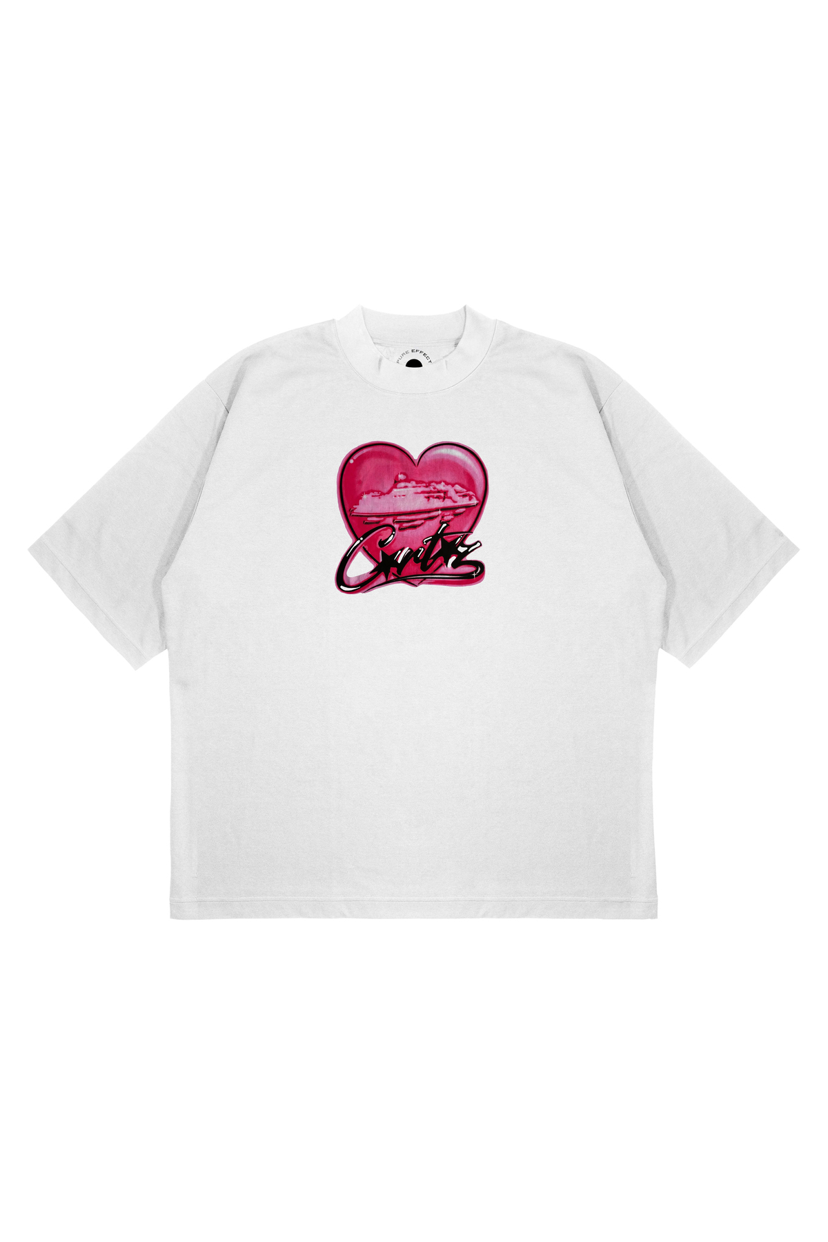 PURE EFFECT CORTEIZ HEART Oversize Unisex Heart Printed 100% Cotton ...