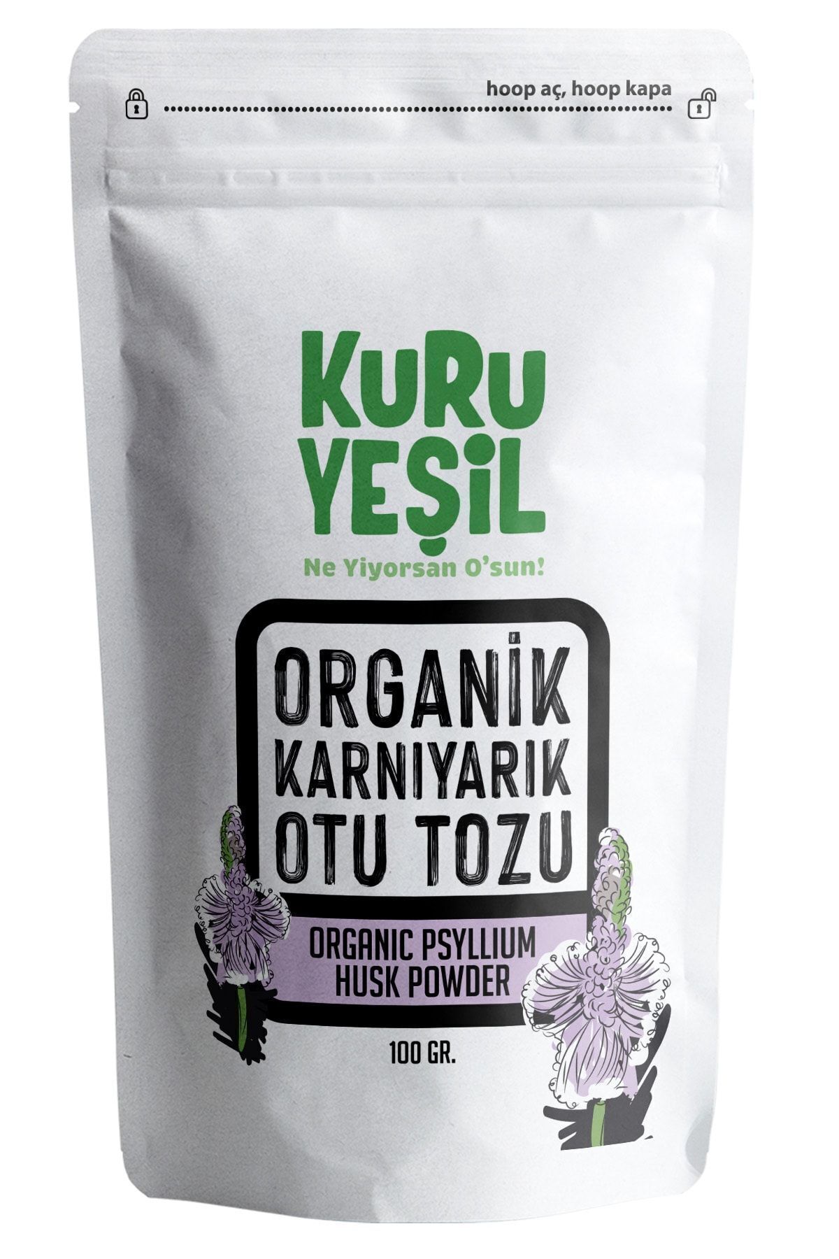 Kuru Yeşil Karnıyarık Otu (PSYLLİUM) Tozu 100 Gr, Glutensiz - OnuAl ...