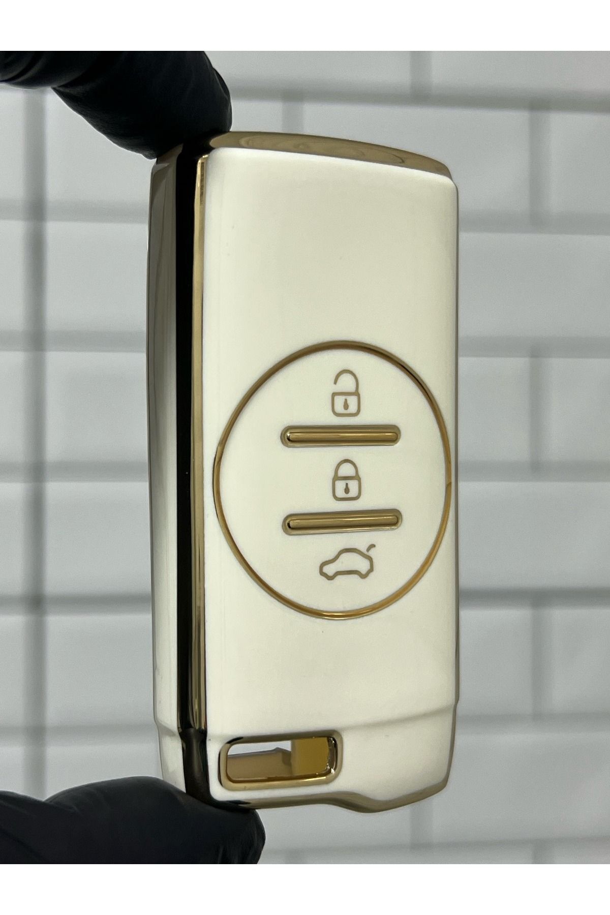 GMA KEYS Lüx Chery Tiggo 7 Pro 3 Buton Smart Nano Anahtar Kılıfı Beyaz ...