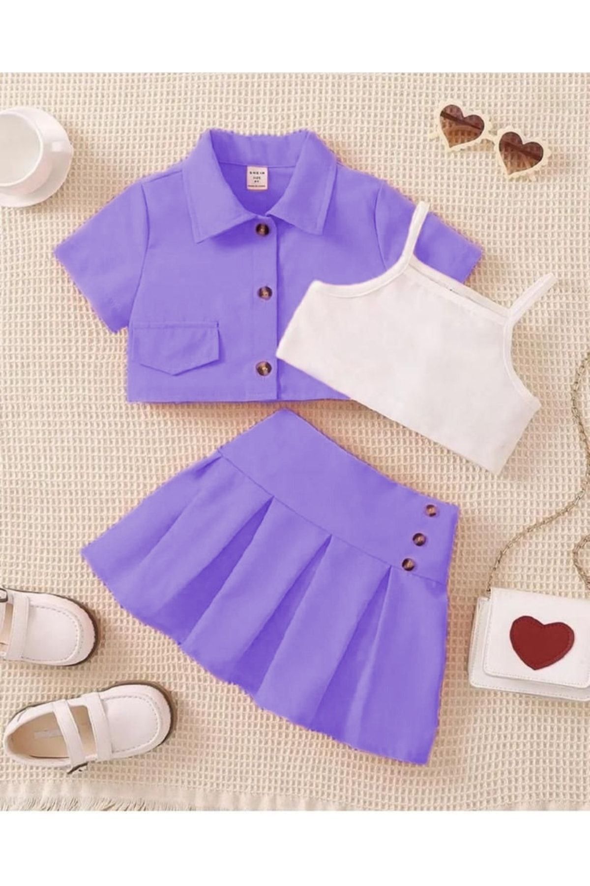 ismail yılmaz Kız Çocuk Ceket Crop Etek Toka Takımı Etekli Takım 4 ...