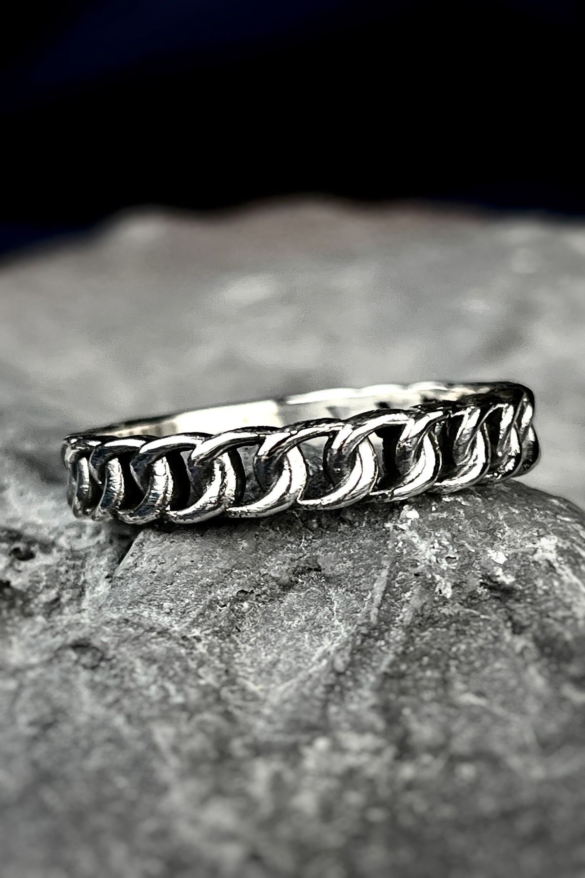 Ebrar Silver Gümüş Örgü Model Erkek Yüzük 925 Ayar Gümüş Taşsız Halka Figürlü Erkek Yüzük ...