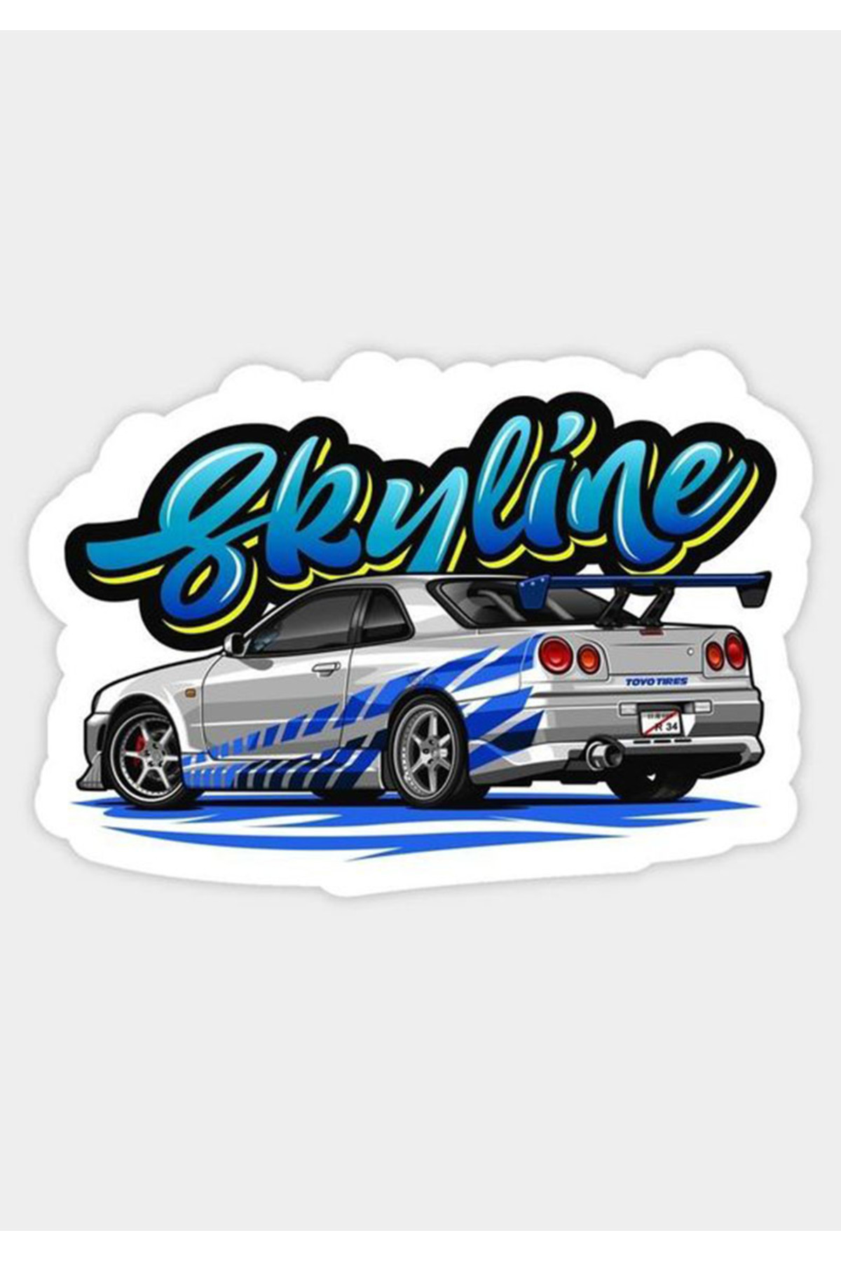 MegaSticker Skyline Sticker Araba, Motorsiklet, Kask, Laptop,cam ...