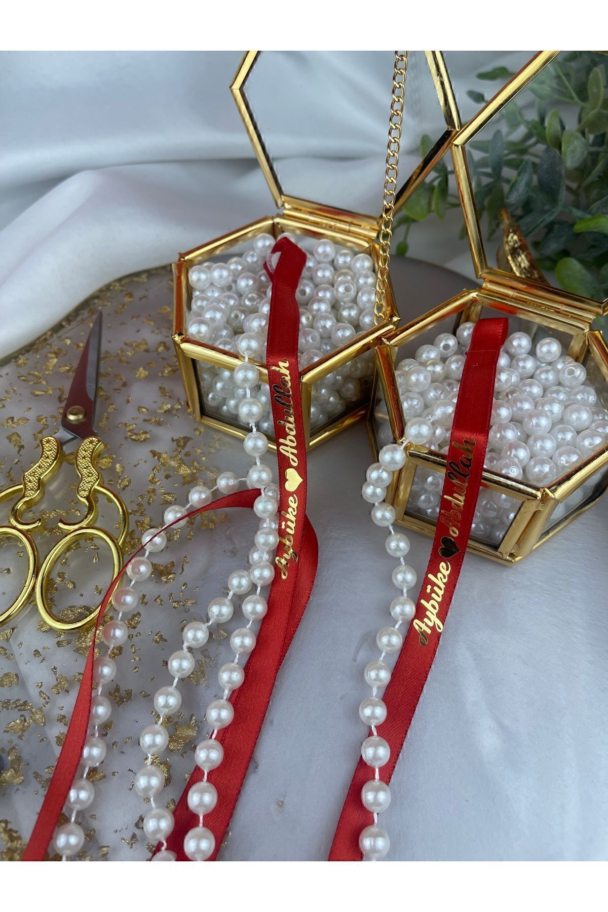 Rima Tasarım Dökülmeyen İncili Kırmızı İsimli Söz ve Nişan Kurdelesi ...