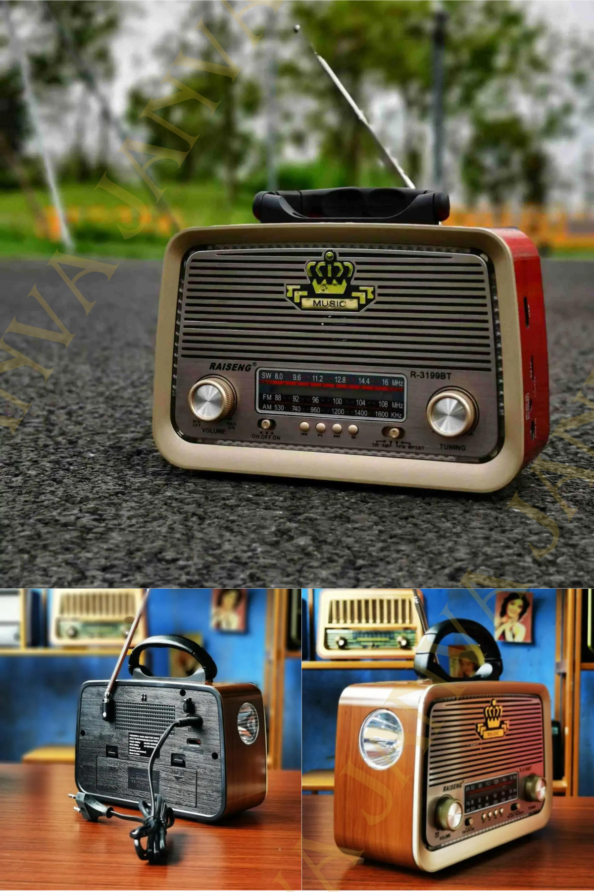 Janva Glr Yeni Rt-301 B Nostaljik Görünümlü Bluetoothlu Ve Fenerli Mp3 ...
