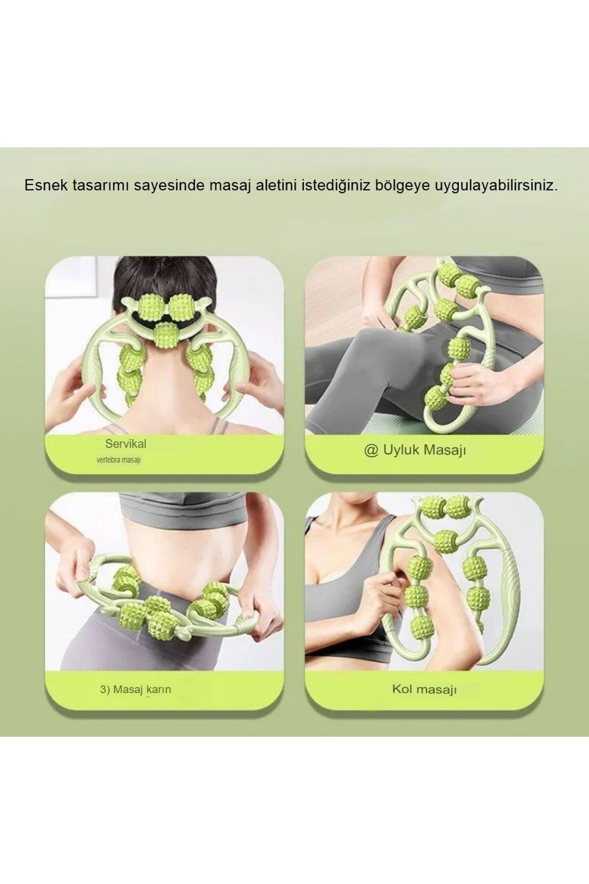 Tisul 9 Tekerlekli Manuel Masaj aleti cihazı bel ayak boyun bacak ...
