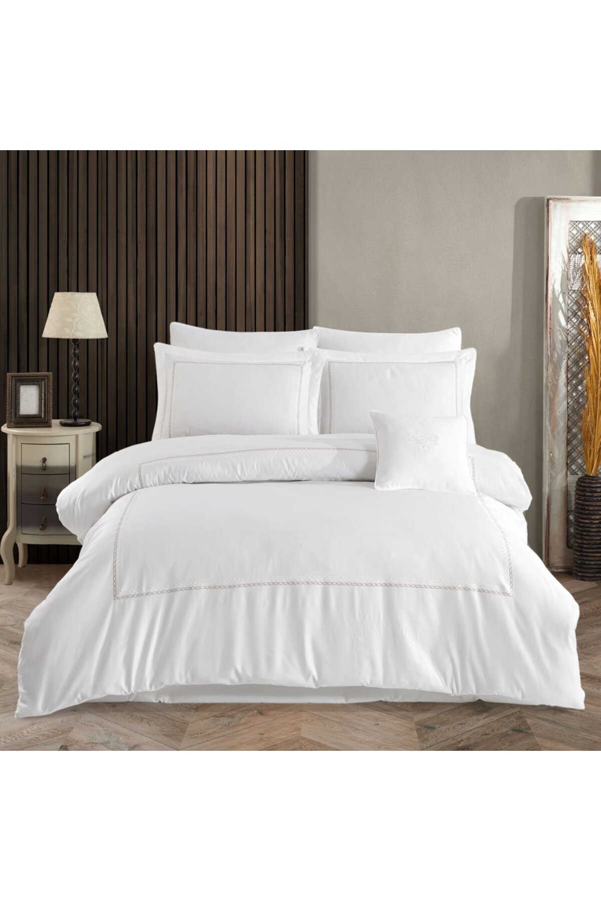 Hobby Queen 800 TC Saten Çift Kişilik Nevresim Takımı - Beyaz Fiyatı ...
