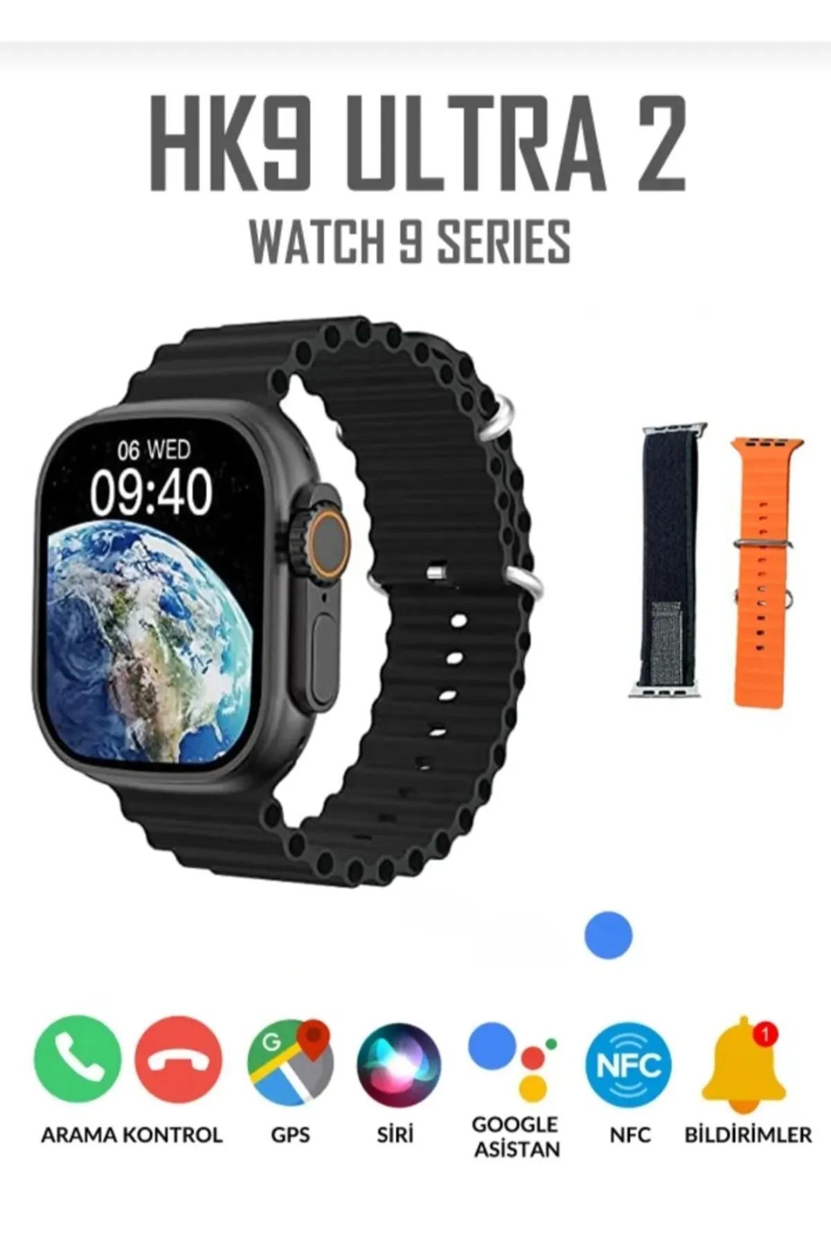 GAİNTECH Hk 9 Ultra 2 Mlax Ios Androis Uyumlu Akıllı Saat Smart Watch ...
