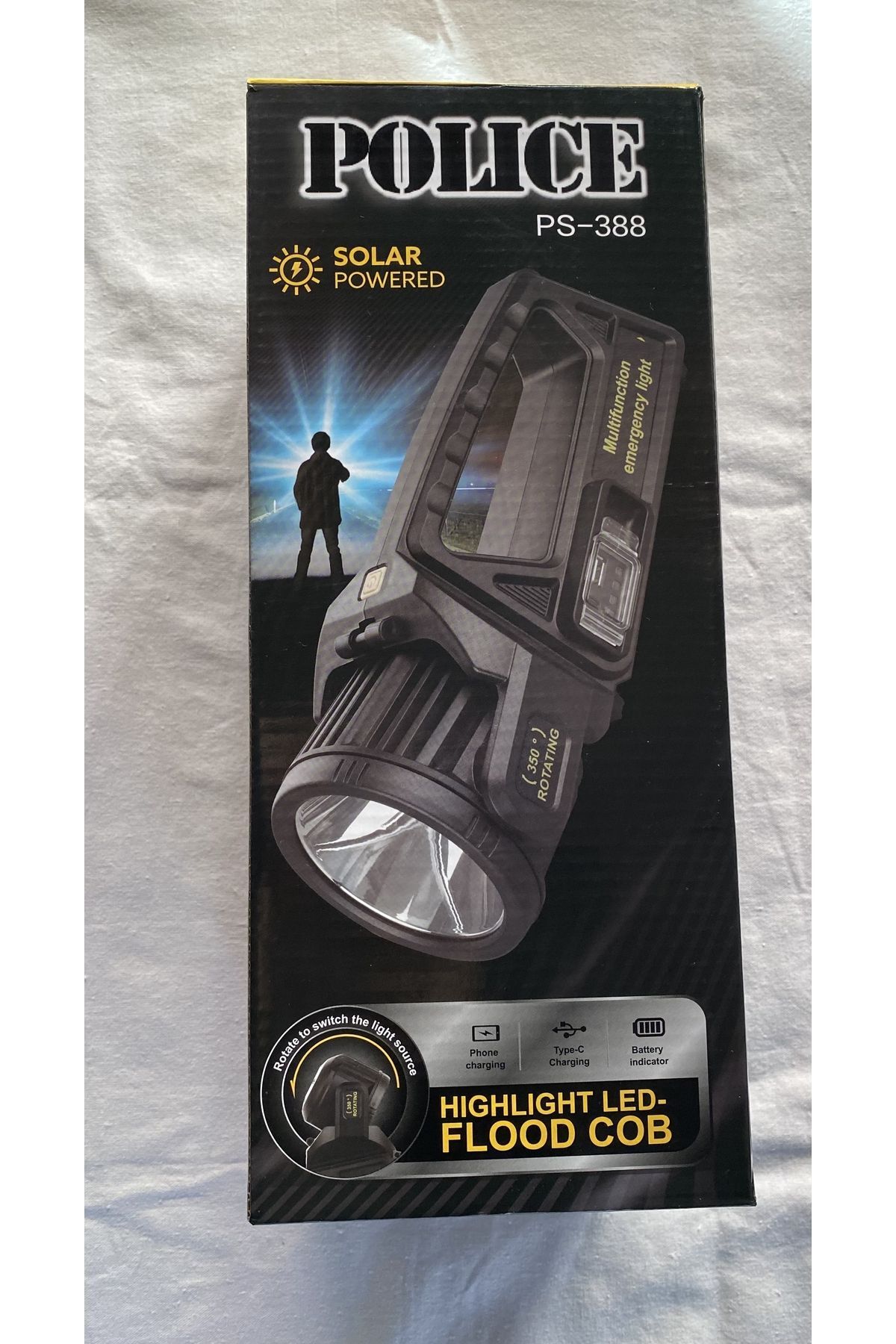 POLICE POLİCE PS-388 SOLAR POWERED MULTIFUNCTIONAL SEARCHLIGHT EL ...