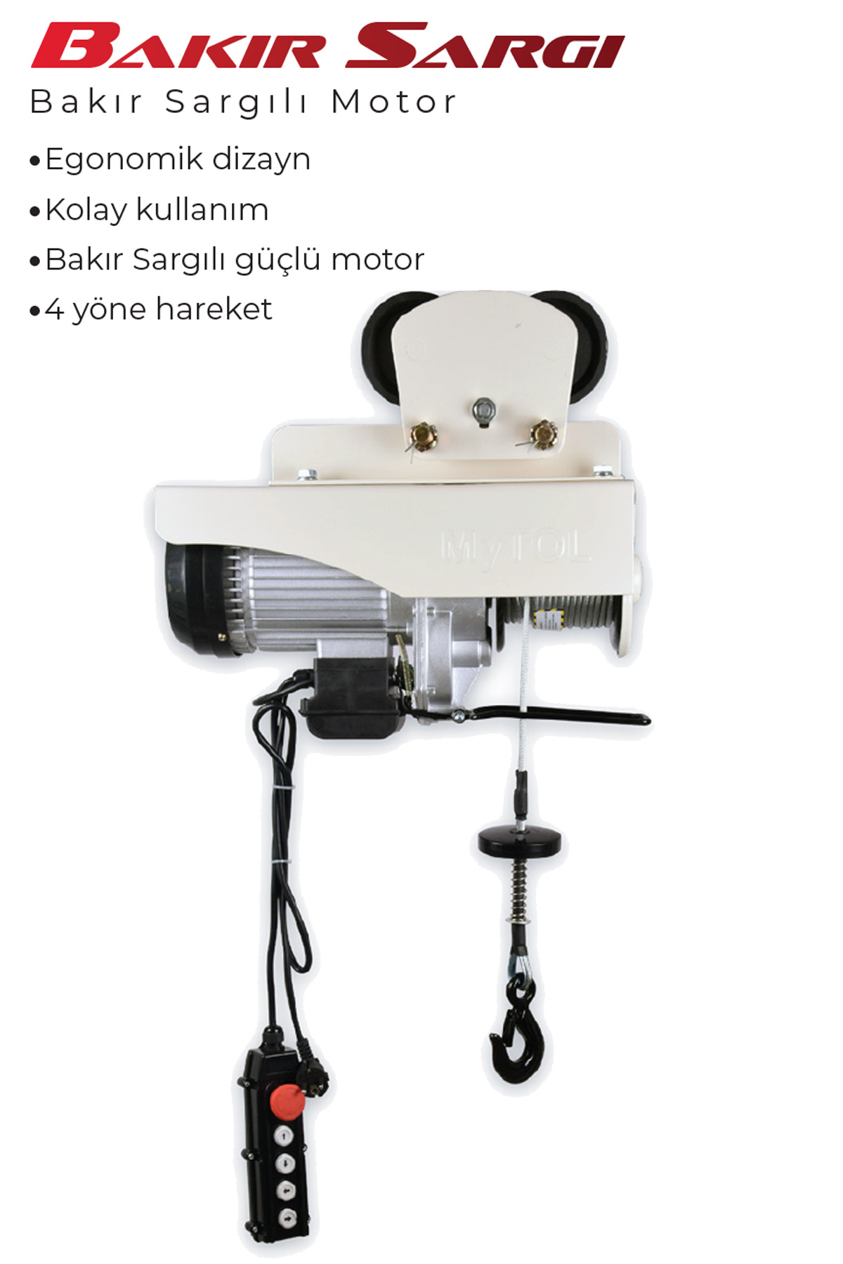 İBTAŞ MYTOL 600-1200 KG 4 Hareketli Şaryolu Elektrikli Vinç Caraskal ...