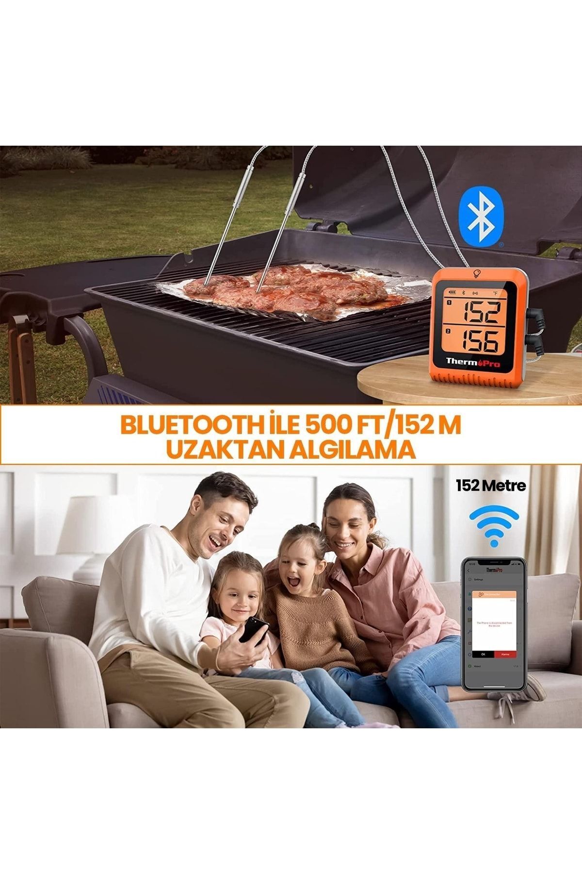 ThermoPro Thermopro Tp920 Cep Telefonu Kontrollü, Bluetooth Ve Çift ...