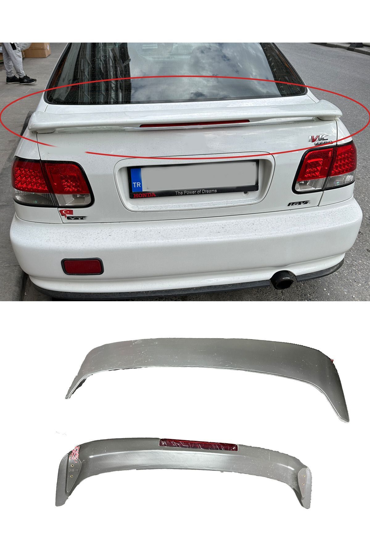 XMOD Spoiler Honda Civic İes İki Bacaklı Boyasız Işıklı Spoyler 96 2000 ...