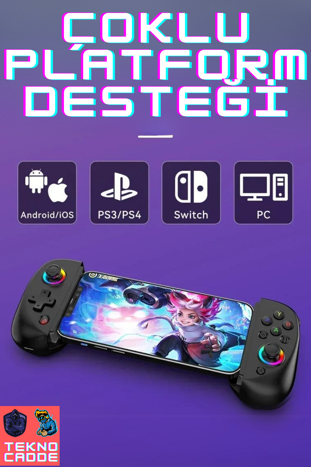 beboncool BSP-D8 Ps3/Ps4/Switch/Switch OLED/IOS/Android Tablet Telefon Uyumlu RGB Joystick ...