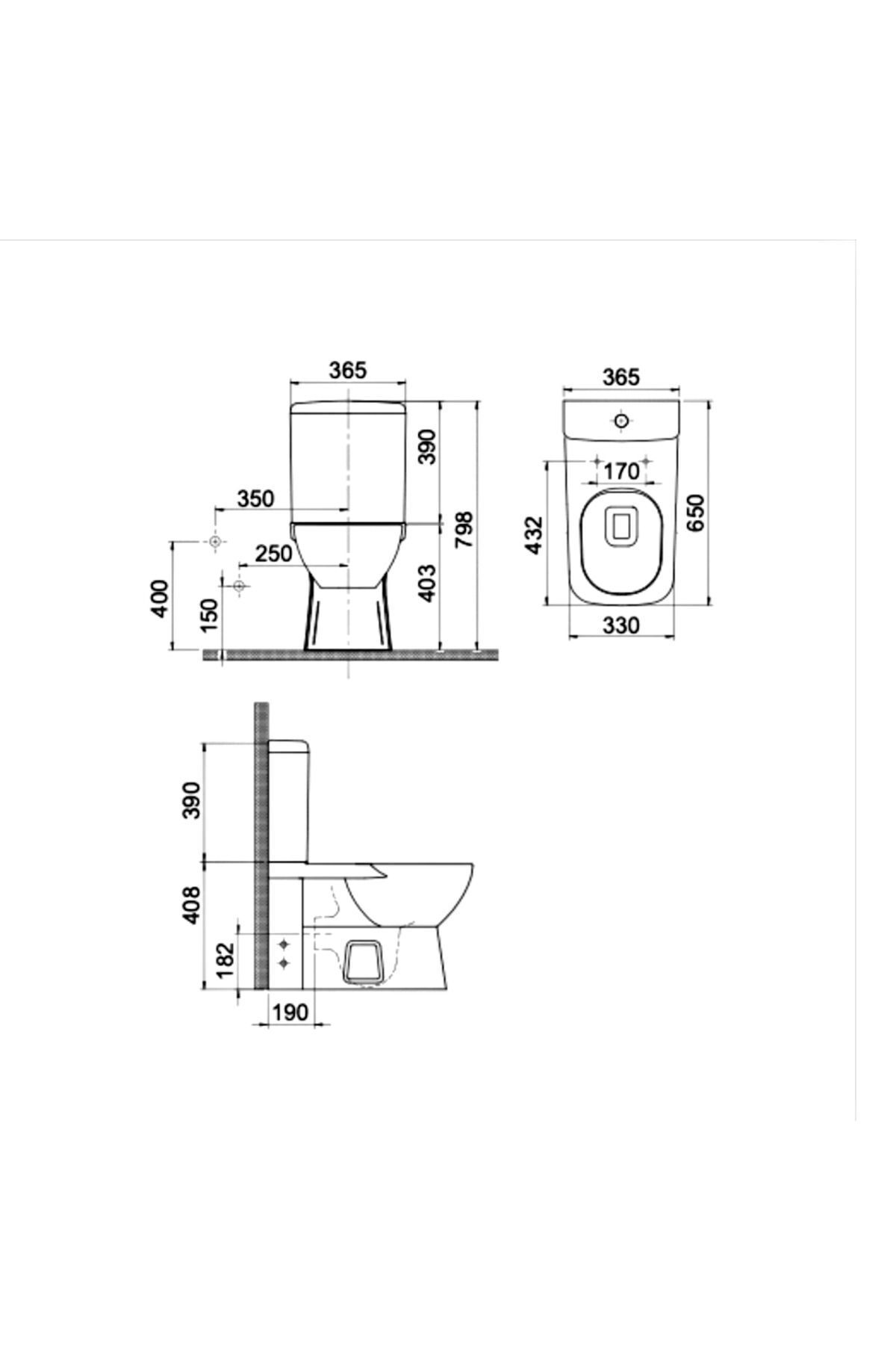 Ece Banyo Teon Duvara Sıfır Takım Klozet Seti-iç Takım Ve Soft Kapak ...