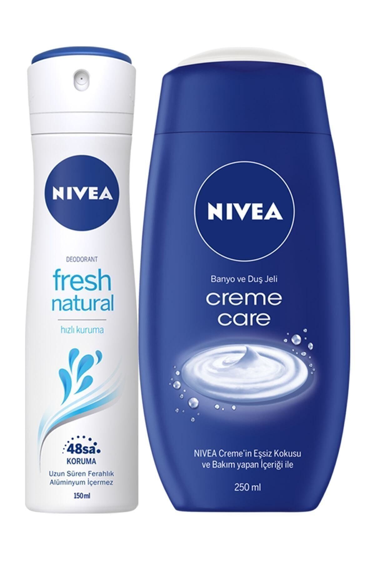 NIVEA Fresh Natural Kadın Deodorant Sprey 150 ml Creme Care Duş Jeli 250 ml Fiyatı, Yorumları ...