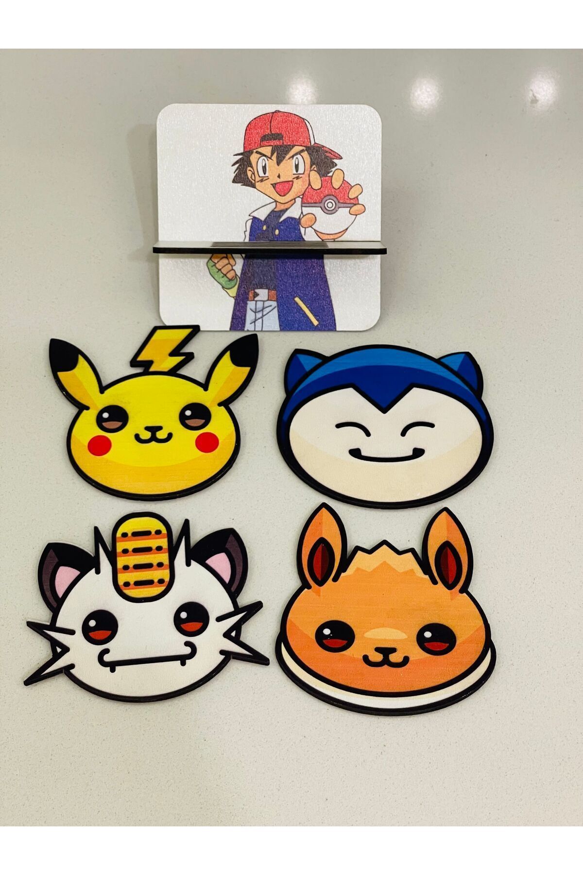 taso8090 POKEMON ÖZEL KESİM BARDAK ALTLIĞI (4 ADET+STAND) - Fiyatı ...