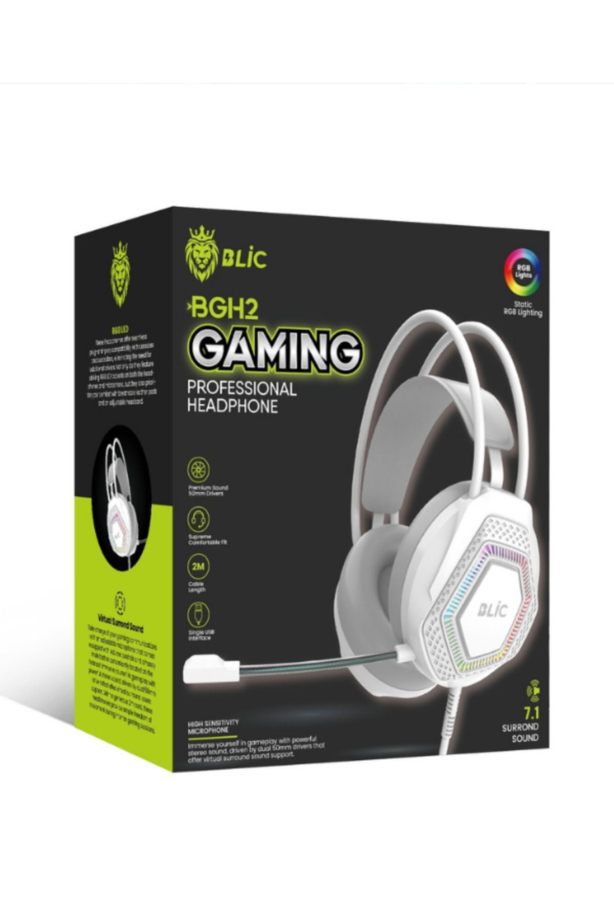 Genel Markalar Bgh2 Usb Rgb 7.1 Led Işıklı Gaming Oyuncu Mikrofonlu ...
