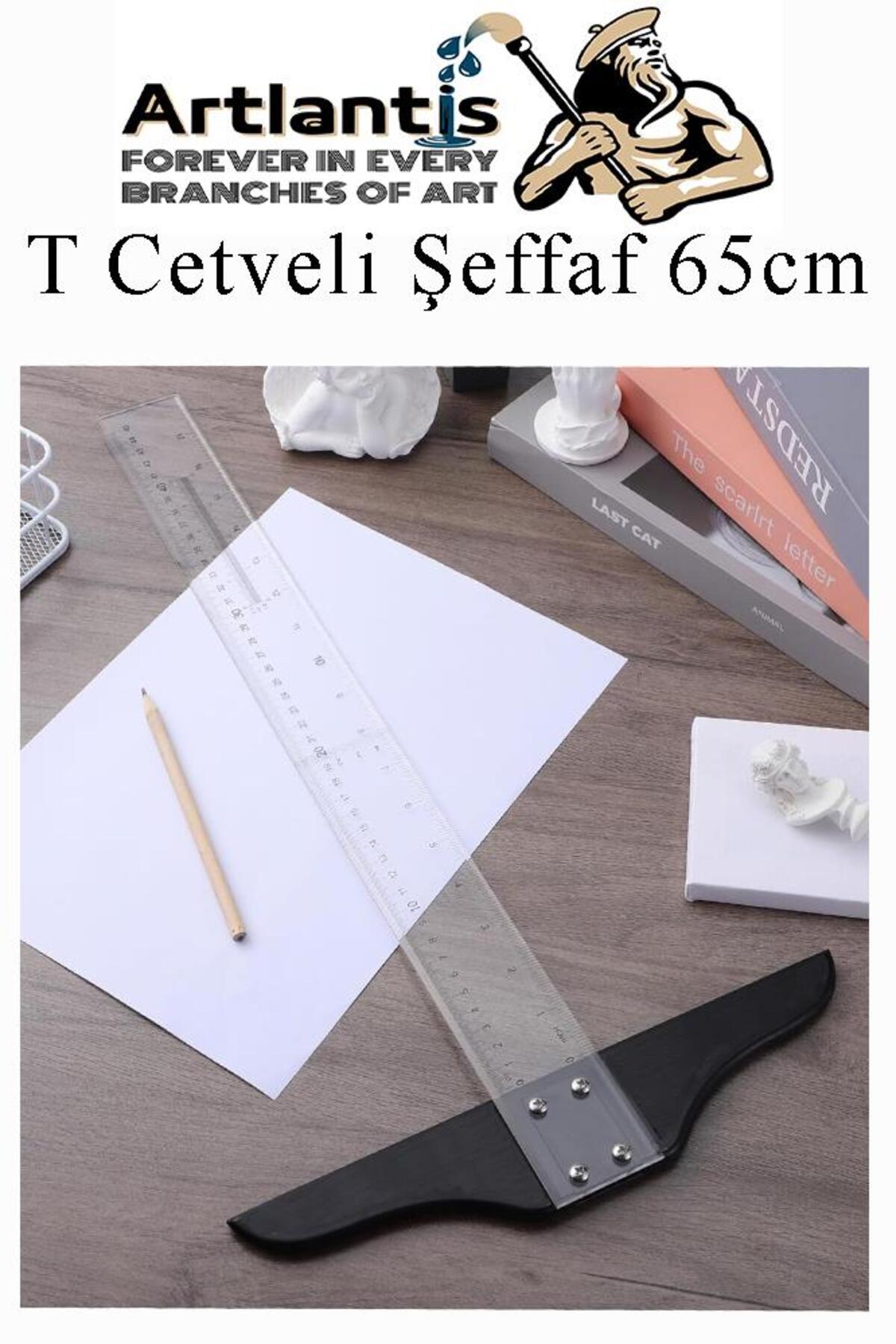Artlantis T Cetveli Şeffaf 65 cm 1 Adet Plastik Mika T Cetveli Çizim ...