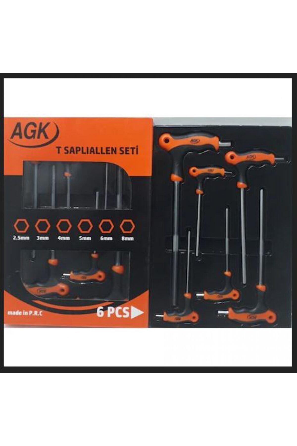 AGK T Saplı Duz Alyan - Allen Set 6 Parça 2.5-3-4-5-6-8mm - Fiyatı ...