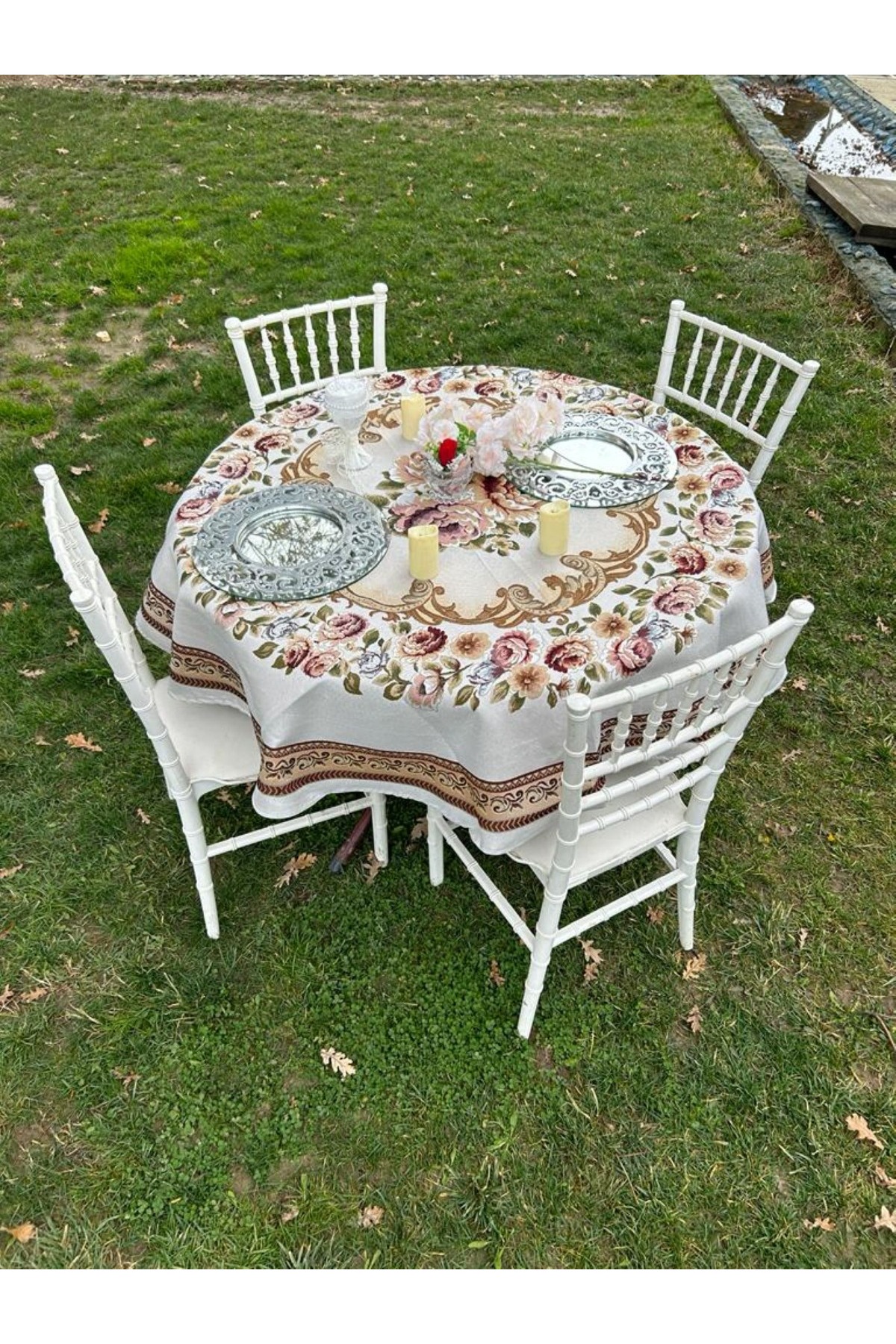 Home Vintage Tarzı Yuvarlak Masa Örtüsü - Şık ve Zarif - İç ve Dış ...