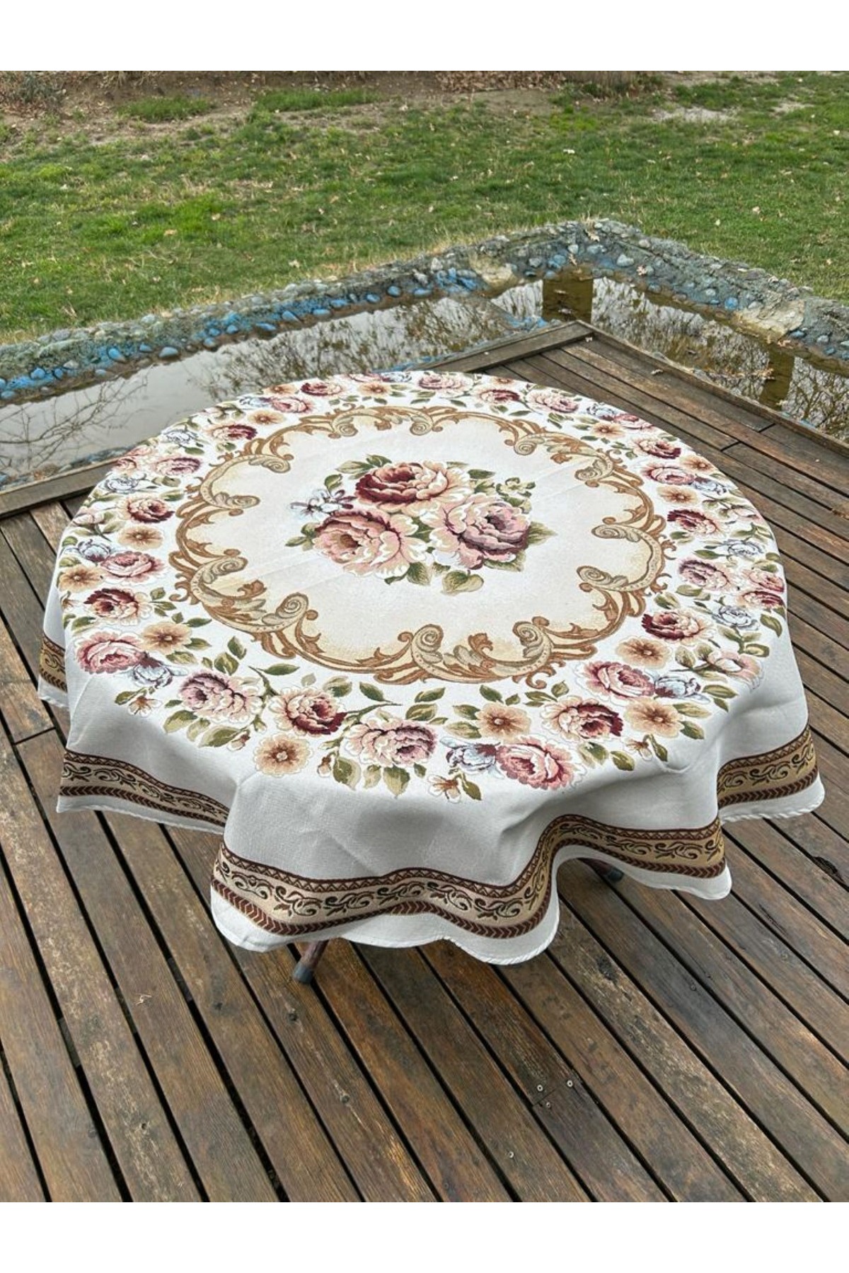 Home Vintage Tarzı Yuvarlak Masa Örtüsü - Şık ve Zarif - İç ve Dış ...