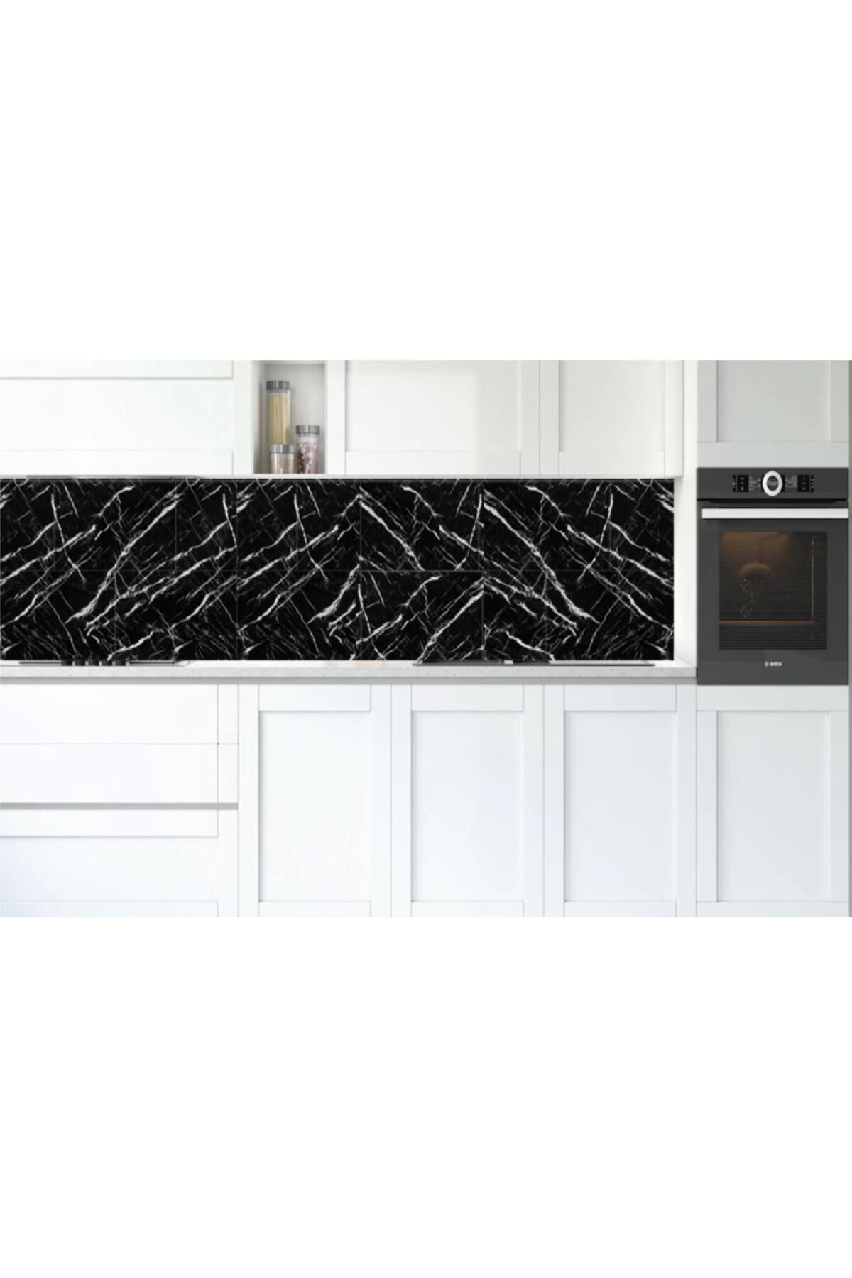 Renkli Duvarlar 60x120cm 3D PVC UV Duvar Ofis Karavan Salon Kaplama Paneli Siyah Parlak Mermer ...