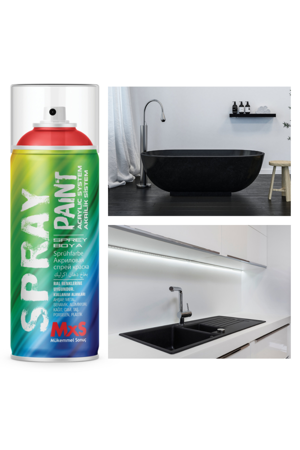 MxS PREMİUM DUŞAKABİN-LAVABO-JAKUZİ ÖZEL YAPIM SUYA DAYANIKLI SPREY BOYA 400 ML - Fiyatı, Yorumları