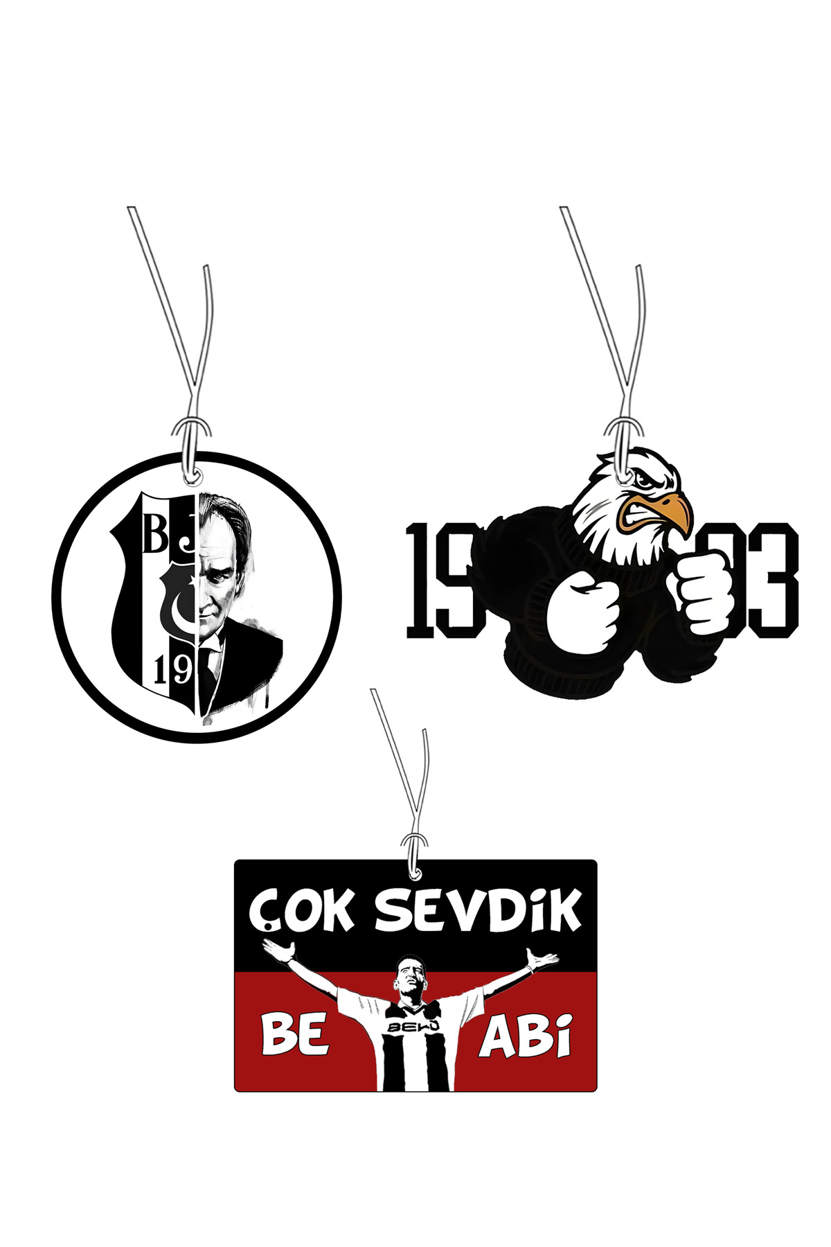 TARAFTAR KOKULARI Siyaz Beyaz 3'lü Karışık Paket 1 Tasarımlı Oto Kokusu ...