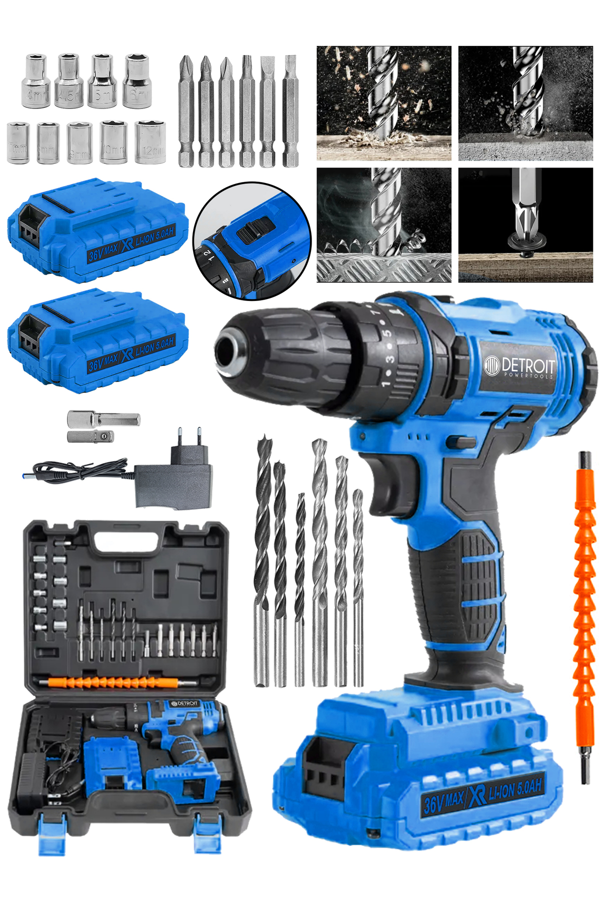 DETROİT TOOLS POWERTOOLS USA iTALY STYLE SERİES 36v 5 Ah Çift Akülü ...