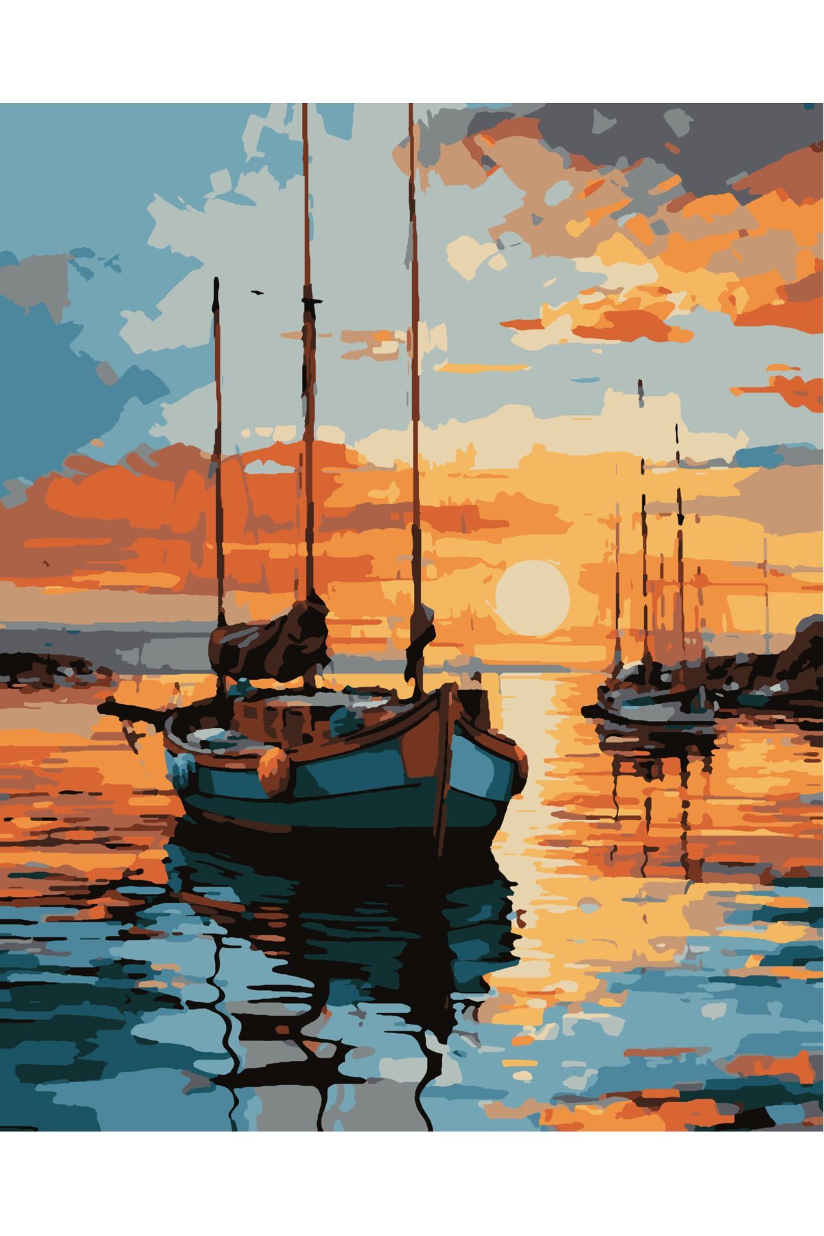 Lamba Cini Sayılarla Boyama Kasnaklı Tablo Seti Fırça Boya Dahil 40x50 ...