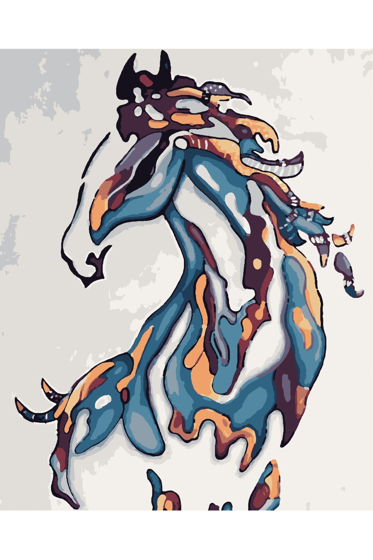 Lamba Cini Sayılarla Boyama Kasnaklı Tablo Seti Fırça Boya Dahil 40x50 ...