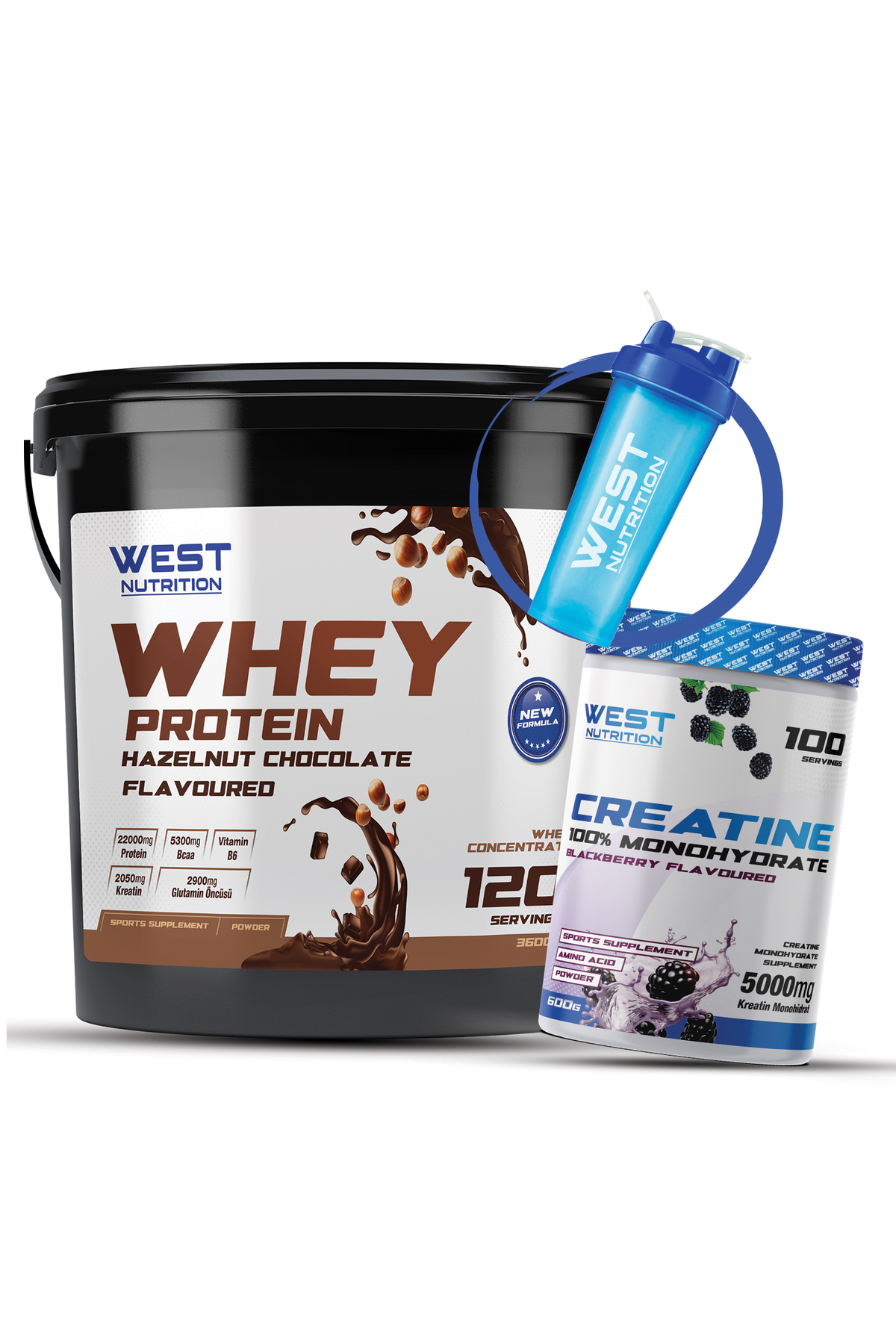 West Nutrition Whey Protein Tozu 3600 gram - Kreatin Monohidrat 600 gr ...