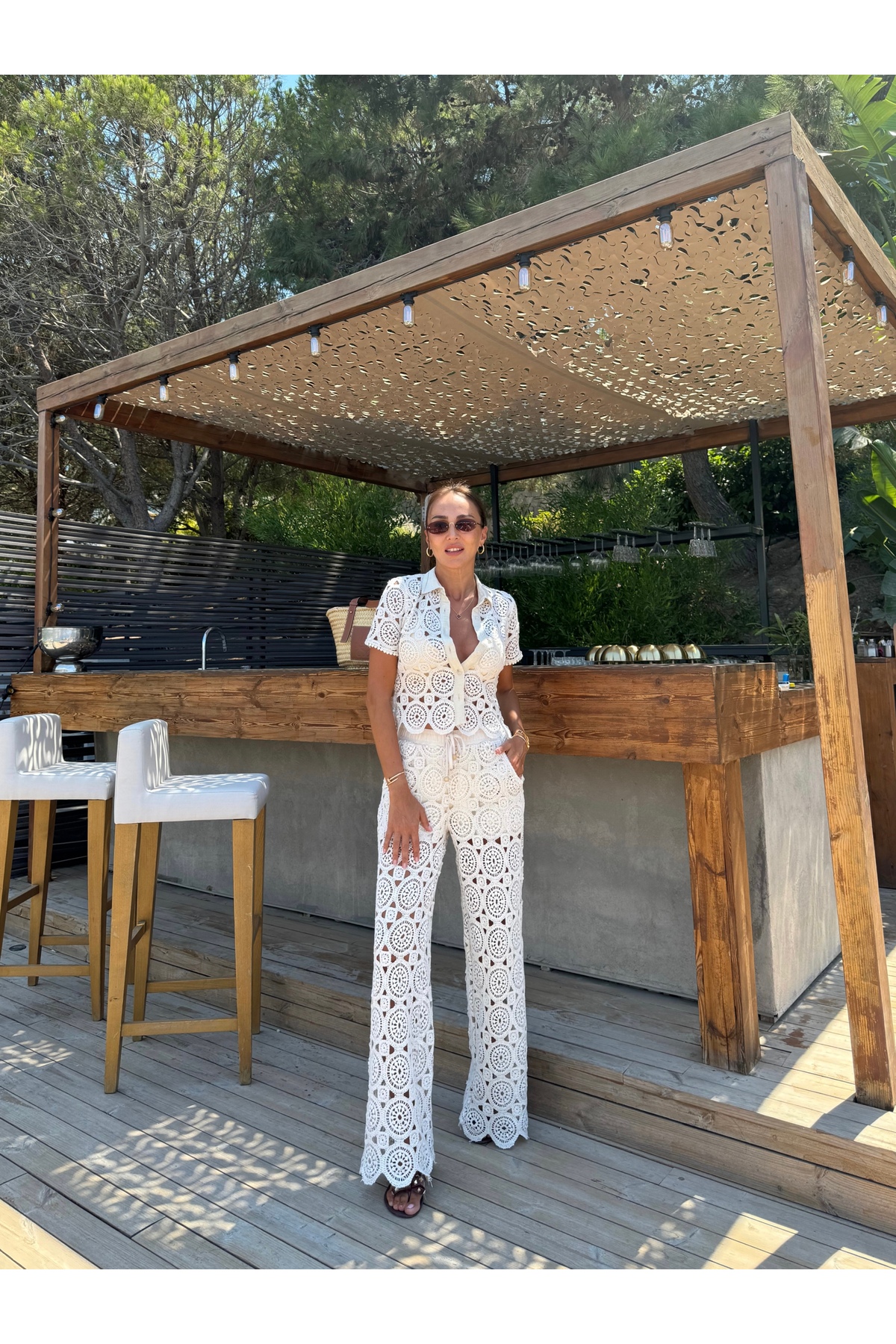 BOLESA GİYİM Ekru Güpür İşleme Pantolon Takım Fiyatı, Yorumları - Trendyol