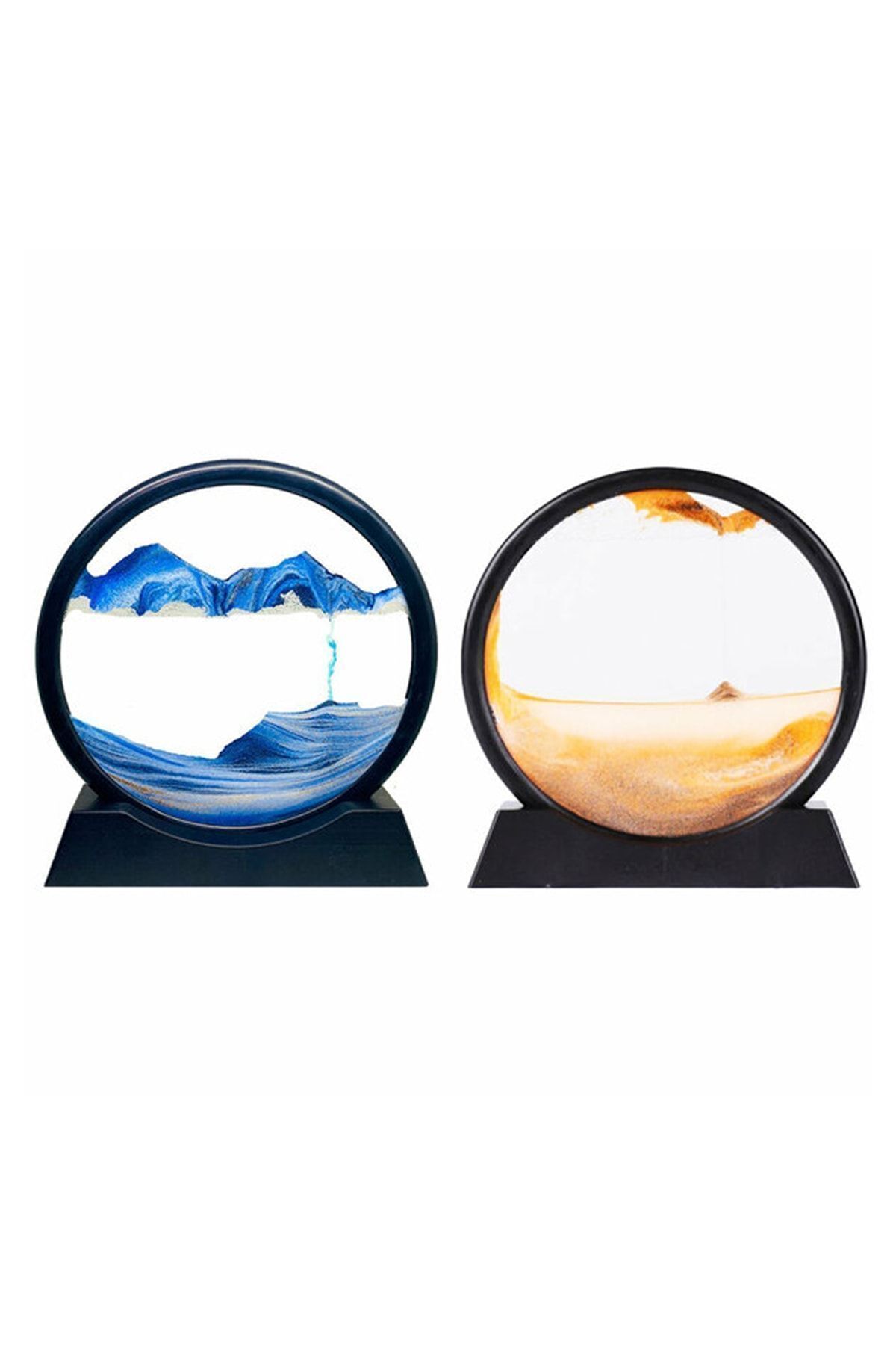 Genel Markalar 3 Boyutlu Hareketli Kum Sanati Resim Sandscapes Yuvarlak Cam Kum Saati - Fiyatı ...