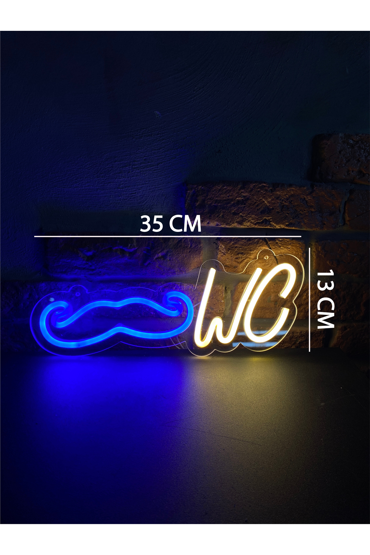 Neonite 'ERKEK WC' Işıklı Neon Led Dekoratif Duvar Yazısı Tabelası ...