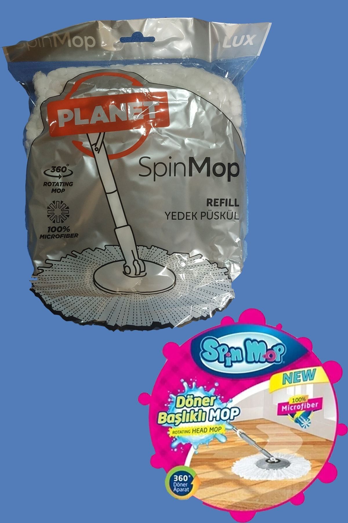 Berrak Temizlik Pazarı Spin Mop Planet Lux %100 Mikrofiber 360 Mop Yedek Püskülü/bezi - Fiyatı ...