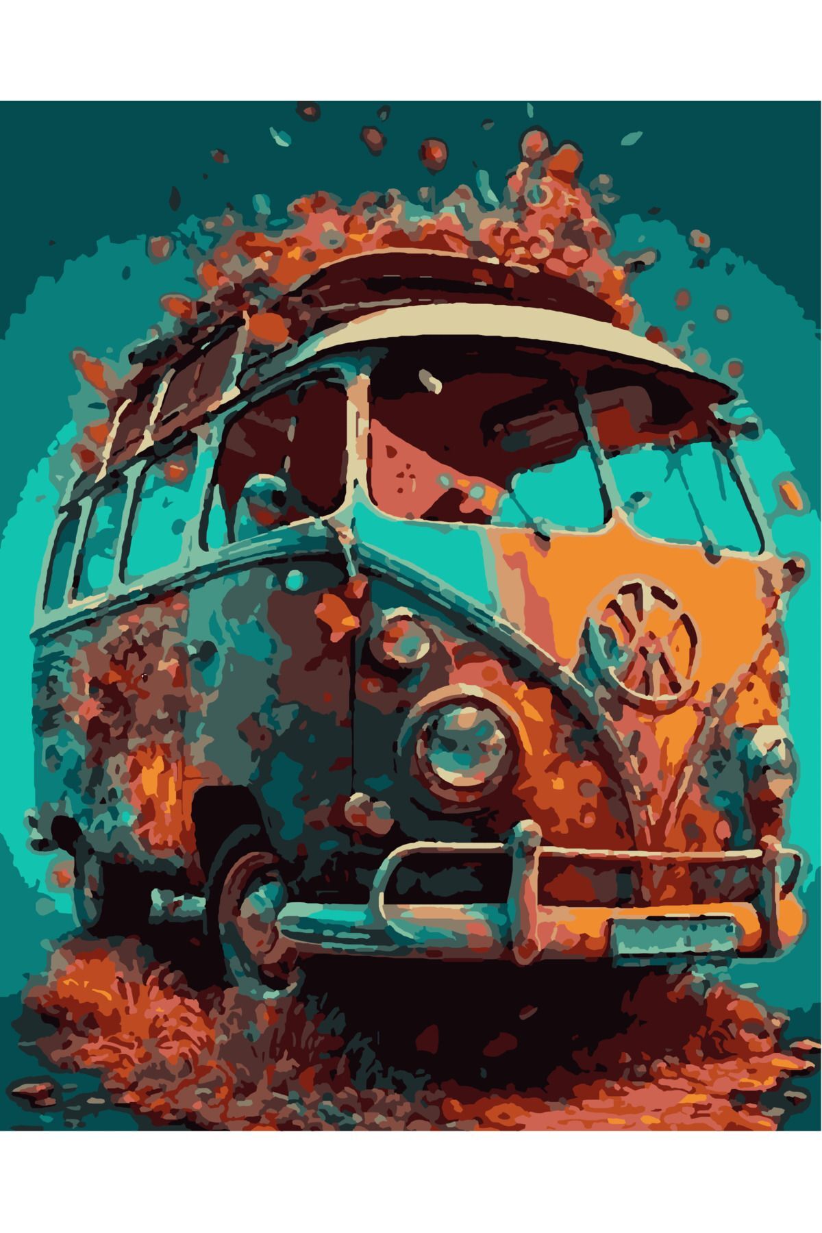 Lamba Cini Sayılarla Boyama Kasnaklı Tablo Seti Fırça Boya Dahil 40x50 ...