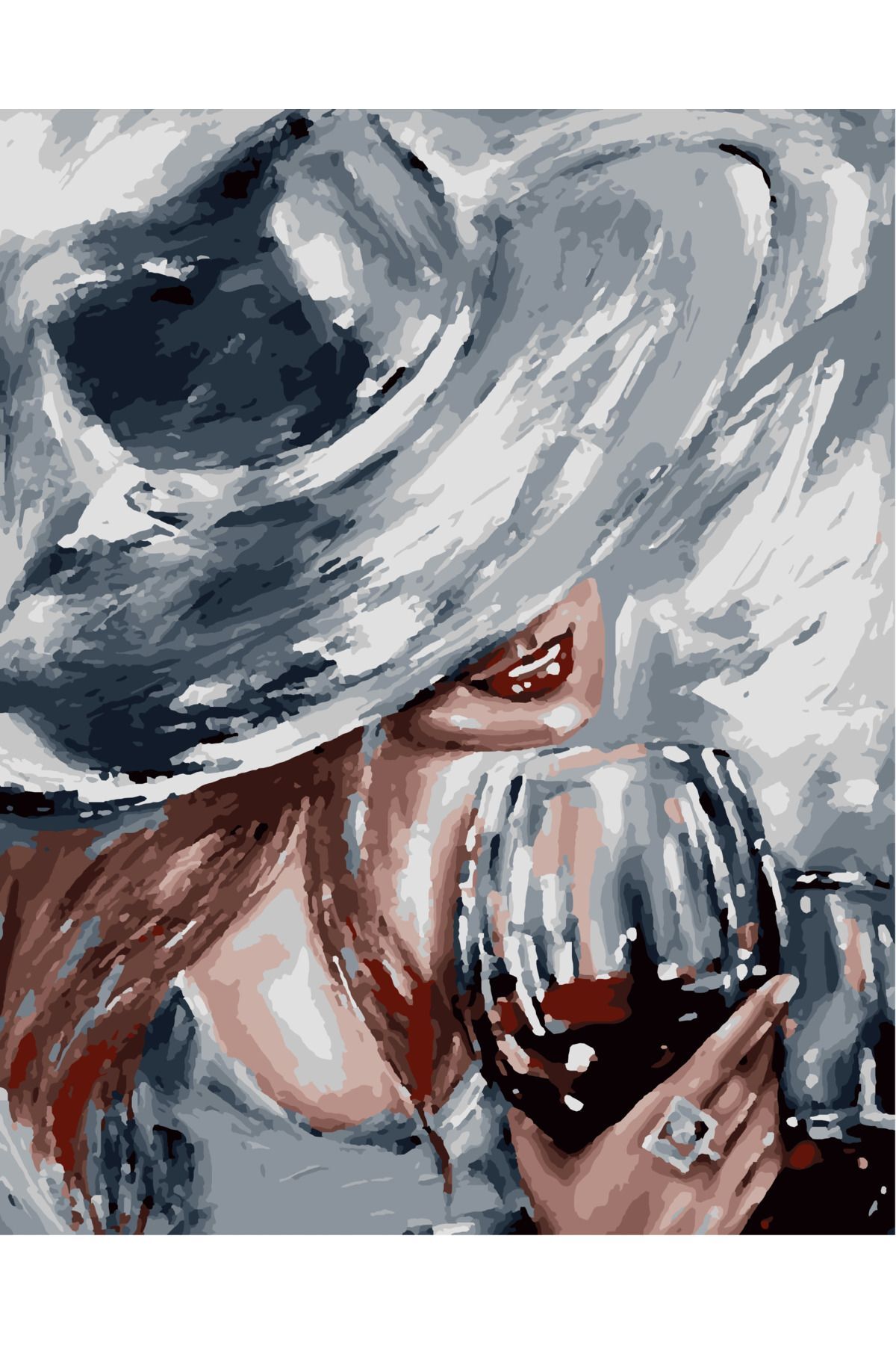 Lamba Cini Sayılarla Boyama Kasnaklı Tablo Seti Fırça Boya Dahil 40x50 ...