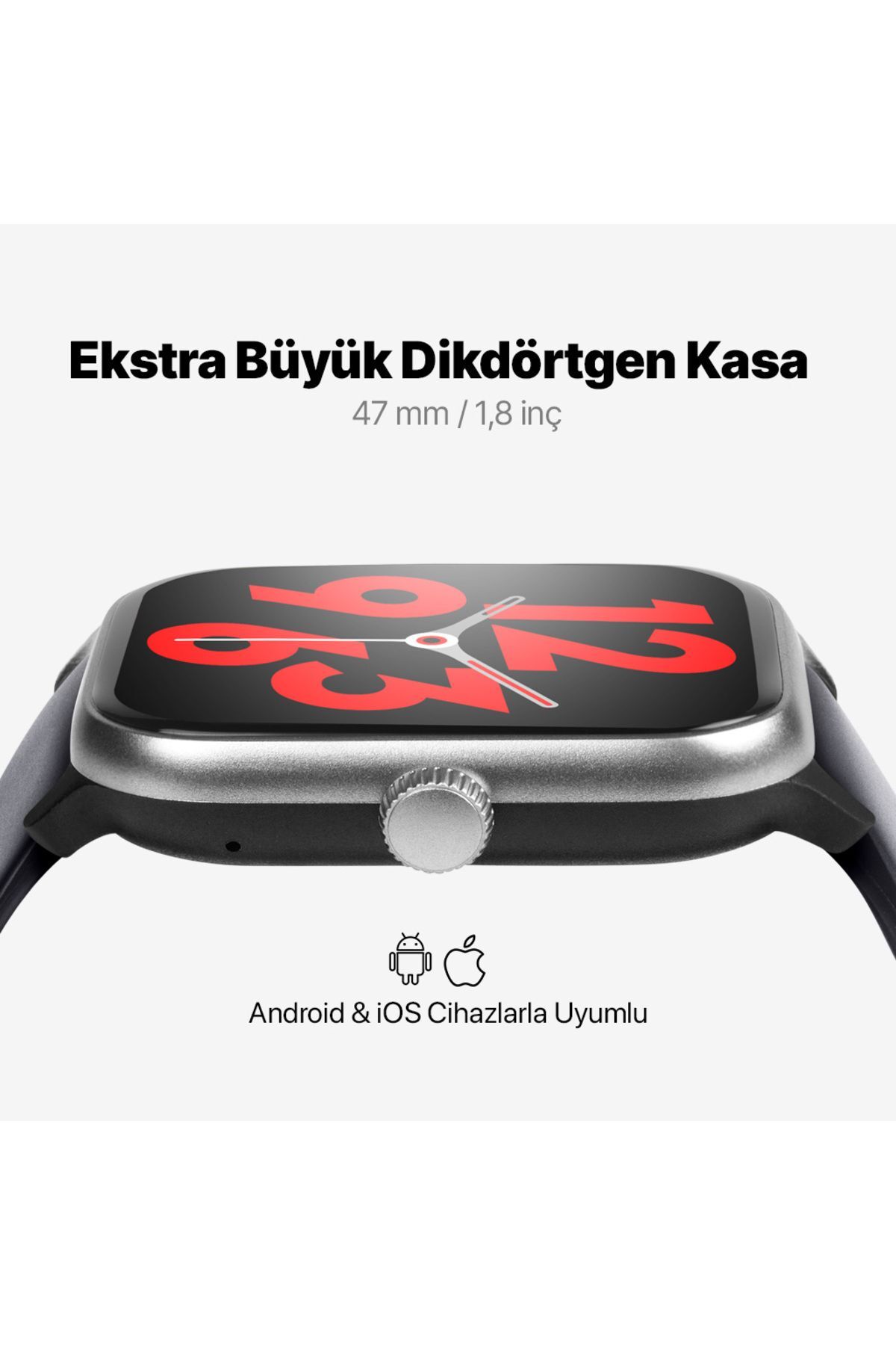 Ttec Tempus Pro 47mm AMOLED Ekranlı Dikdörtgen Kasa Akıllı Saat ...