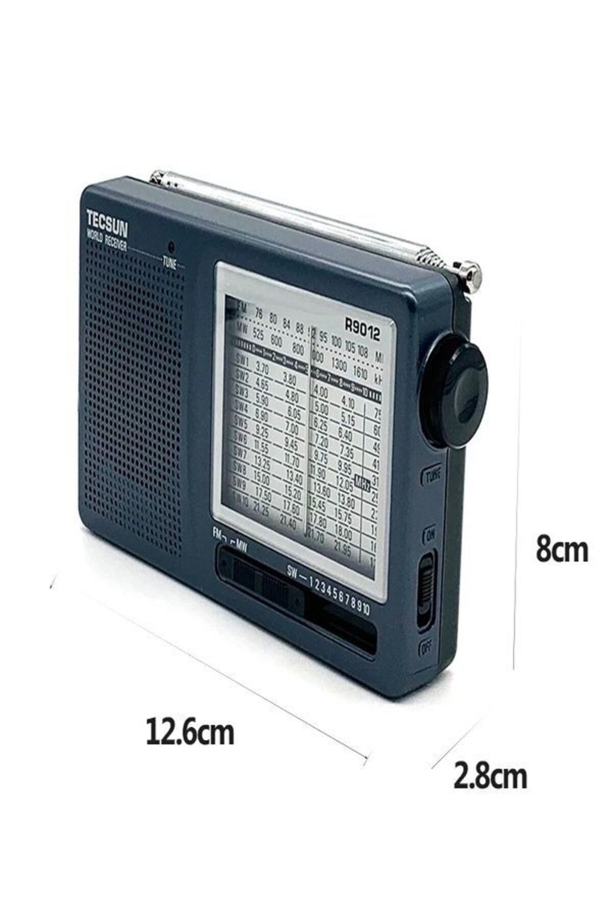 ULTRATEKNO TECSUN R-9012 Taşınabilir Analog Radyo Kısa Dalga FM Stereo Alıcı 12 Bantlı Dünya ...