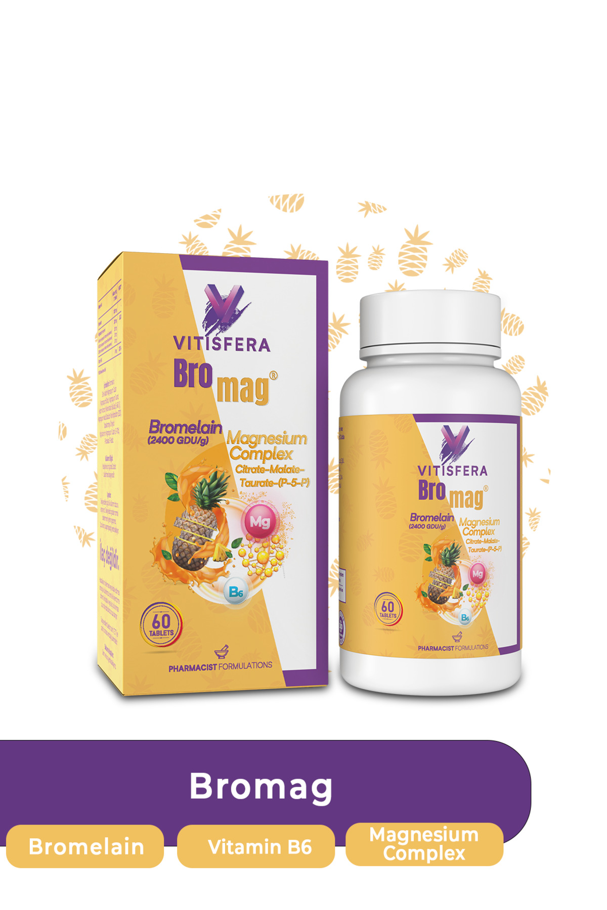 Vitisfera Bromag Bromelain-magnezyum Kompleks-vitamin B6 60 Tablet Fiyatı, Yorumları - Trendyol
