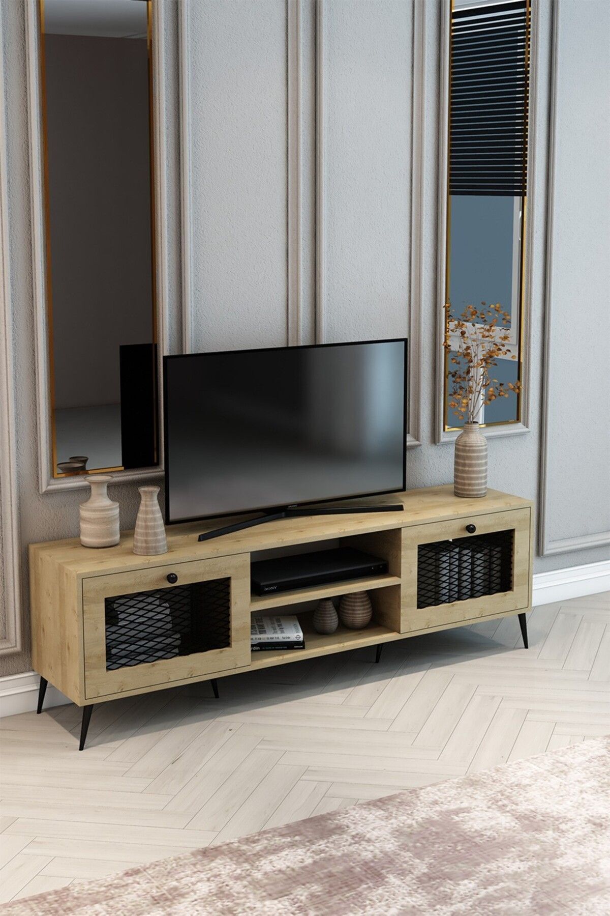 DMC Home Mdf Tv Ünitesi Safir Meşe Tel 180x50x40 - %100 Mdf Fiyatı ...