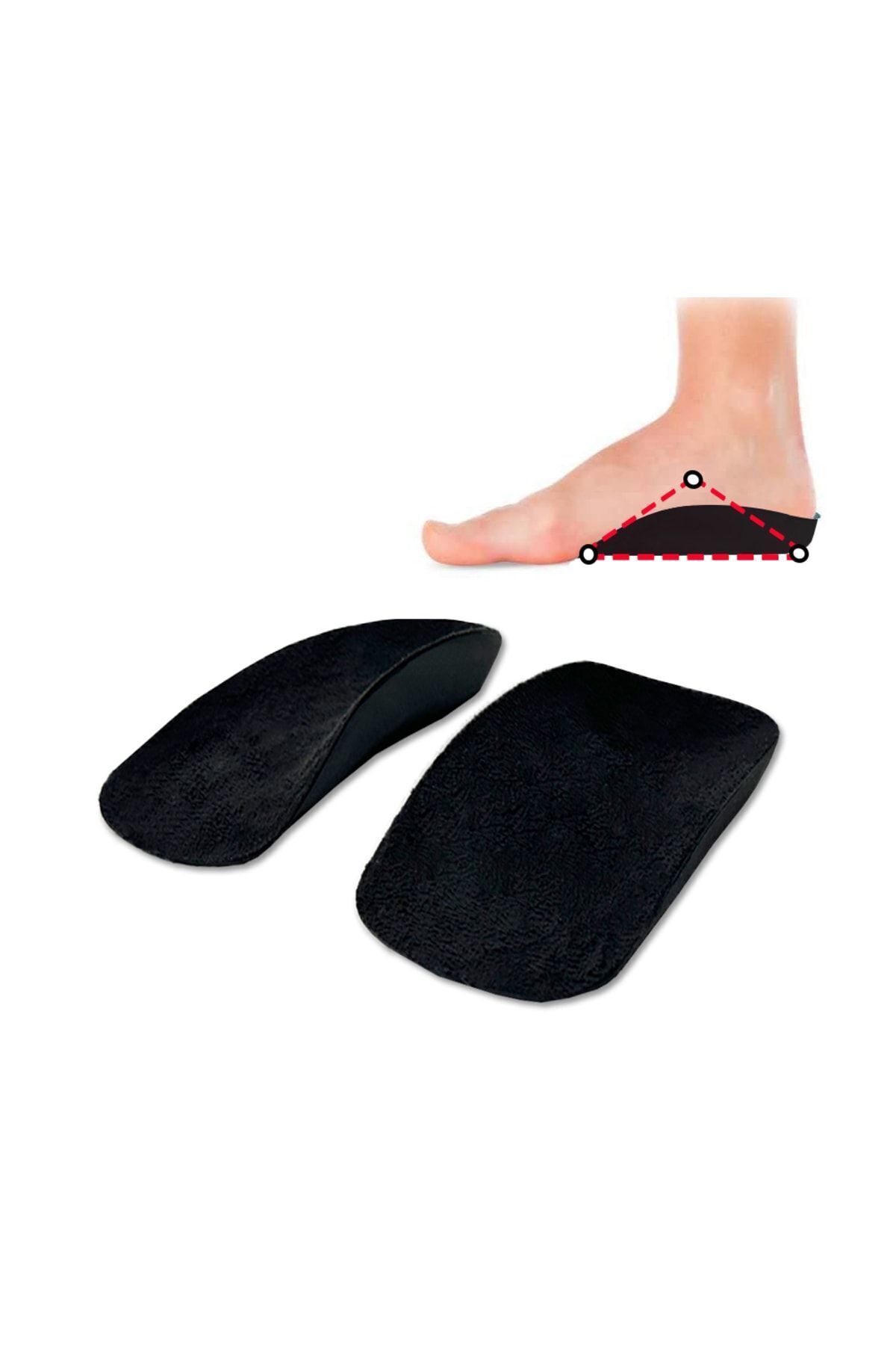 BLACK DEER Yarım Boy Ucbl Tabanlık,düz Taban,içe Basma Tabanlık,yüksek ...